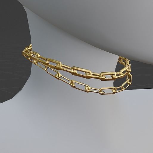 double chain necklace 3D model rigged | CGTrader