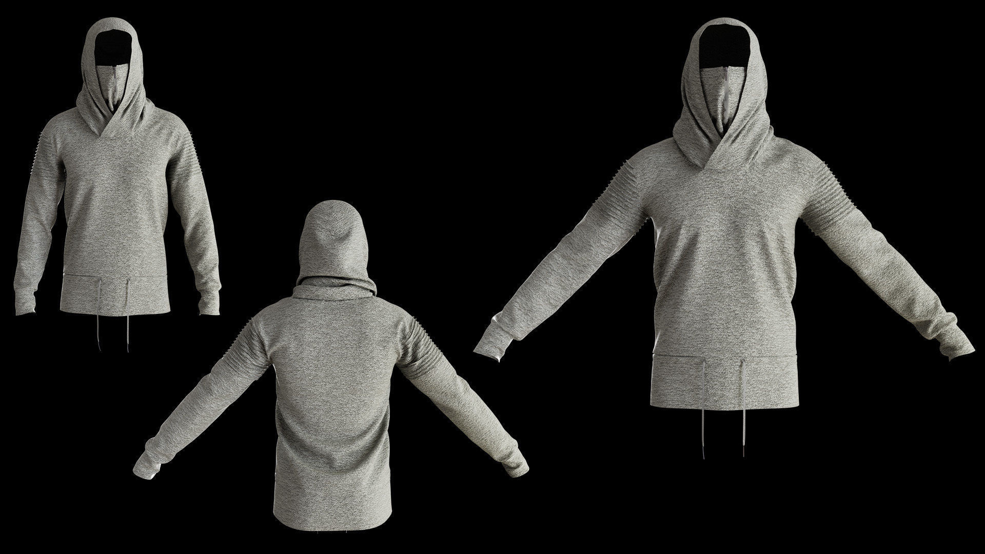4 Hoodies for men 3D model | CGTrader