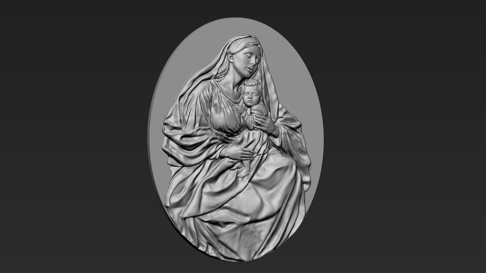The Virgin Mary Relief 08 3D model 3D printable | CGTrader