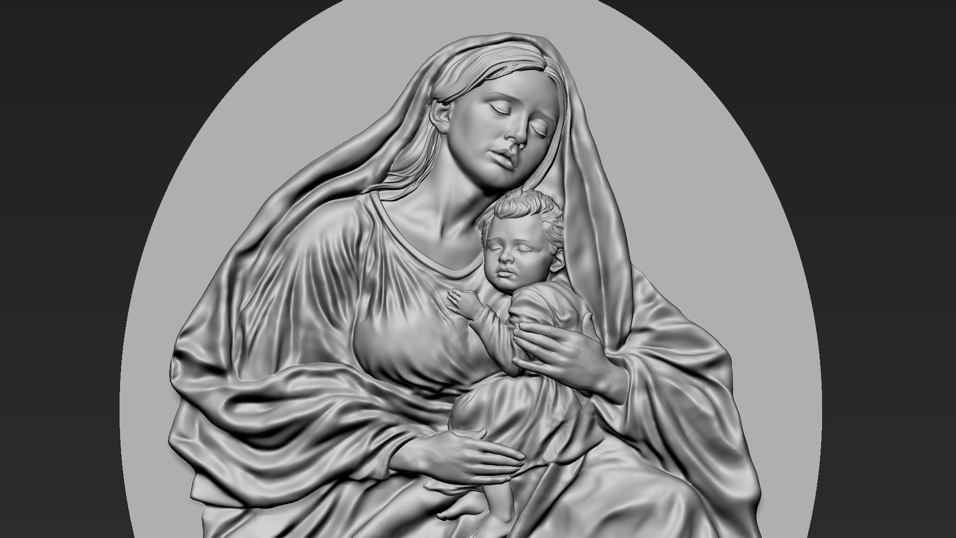 The Virgin Mary Relief 08 3D model 3D printable | CGTrader