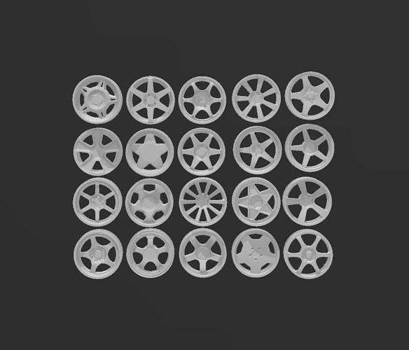 20 PCS HOT WHEELS RIM PACKS 3D model 3D printable | CGTrader