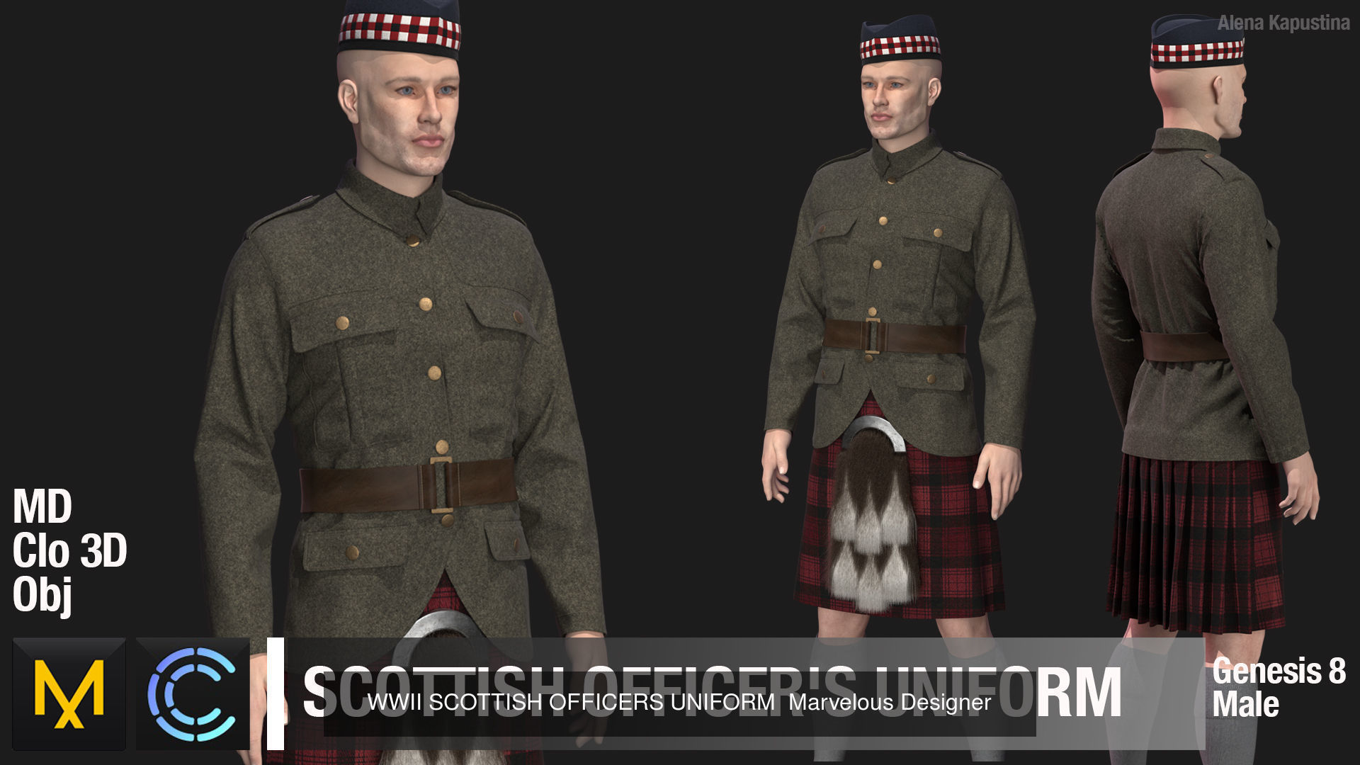 Military clothing from World War II Marvelous designer projects 3D ...
