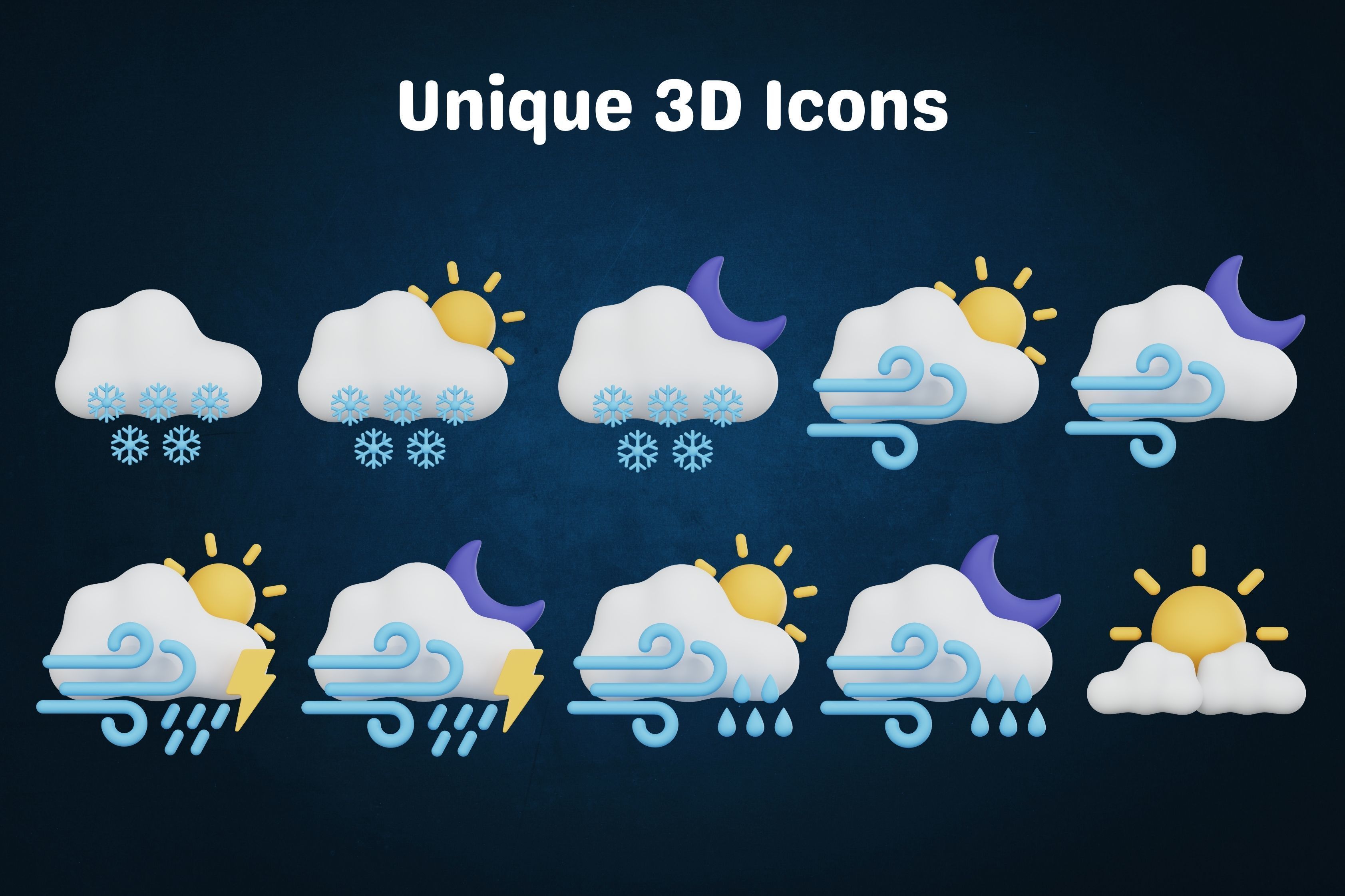 Weather 3D Icon Pack 3D model | CGTrader