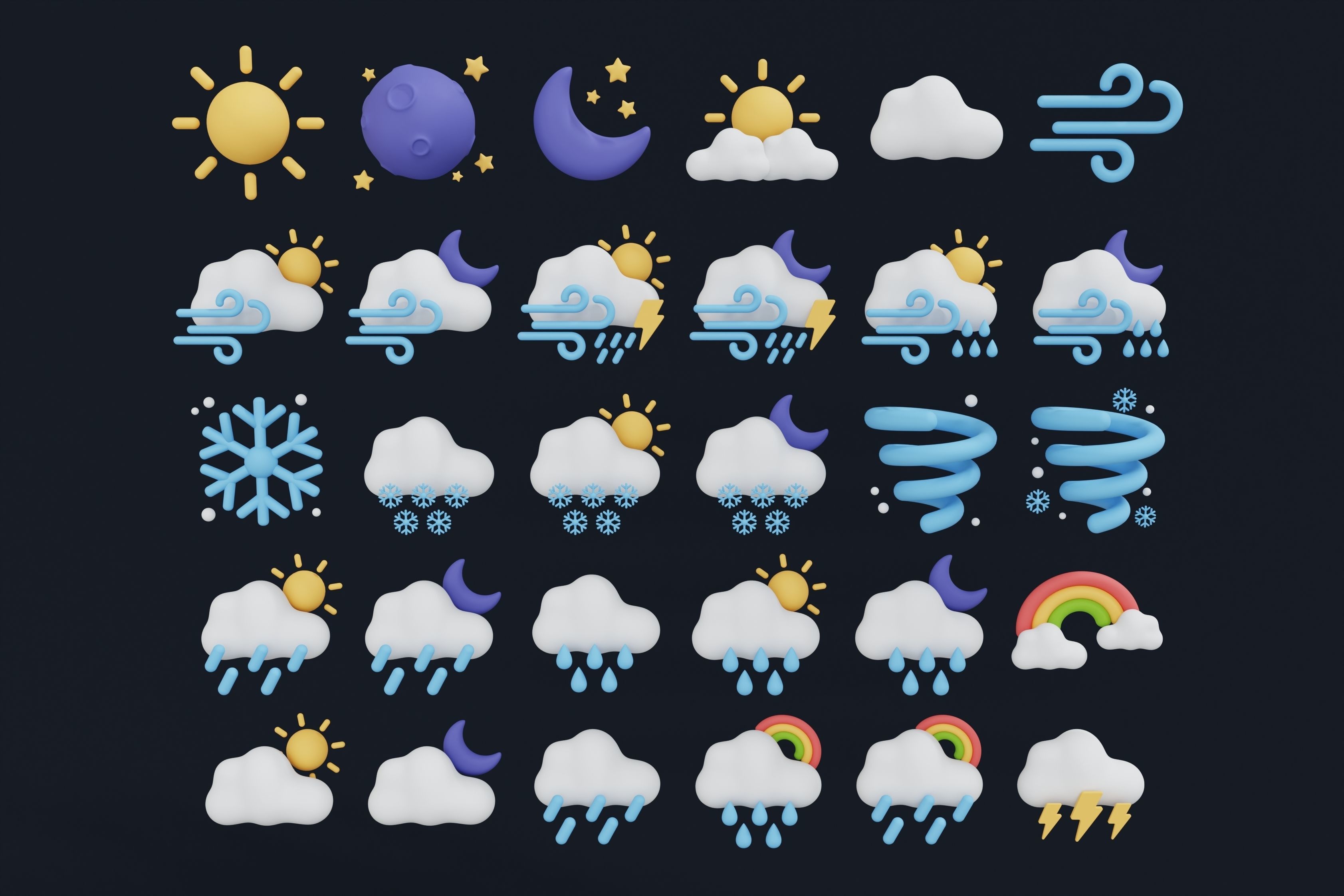 Weather 3D Icon Pack 3D model | CGTrader