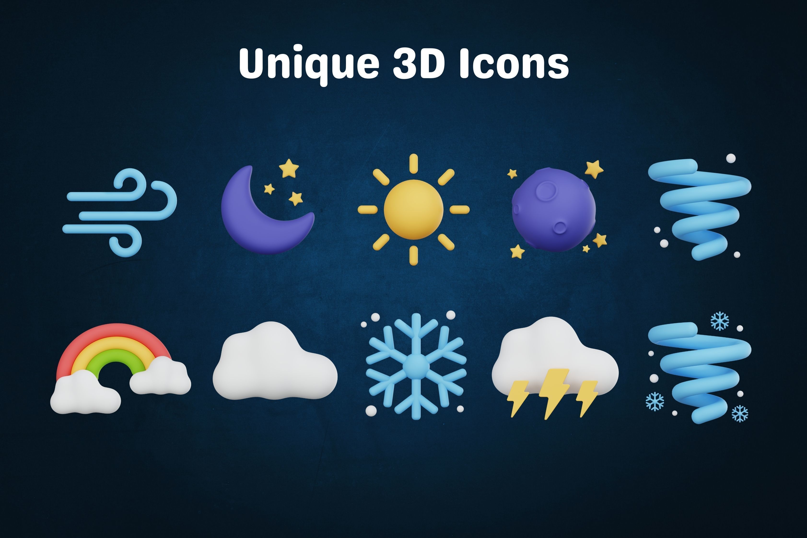 Weather 3D Icon Pack 3D model | CGTrader