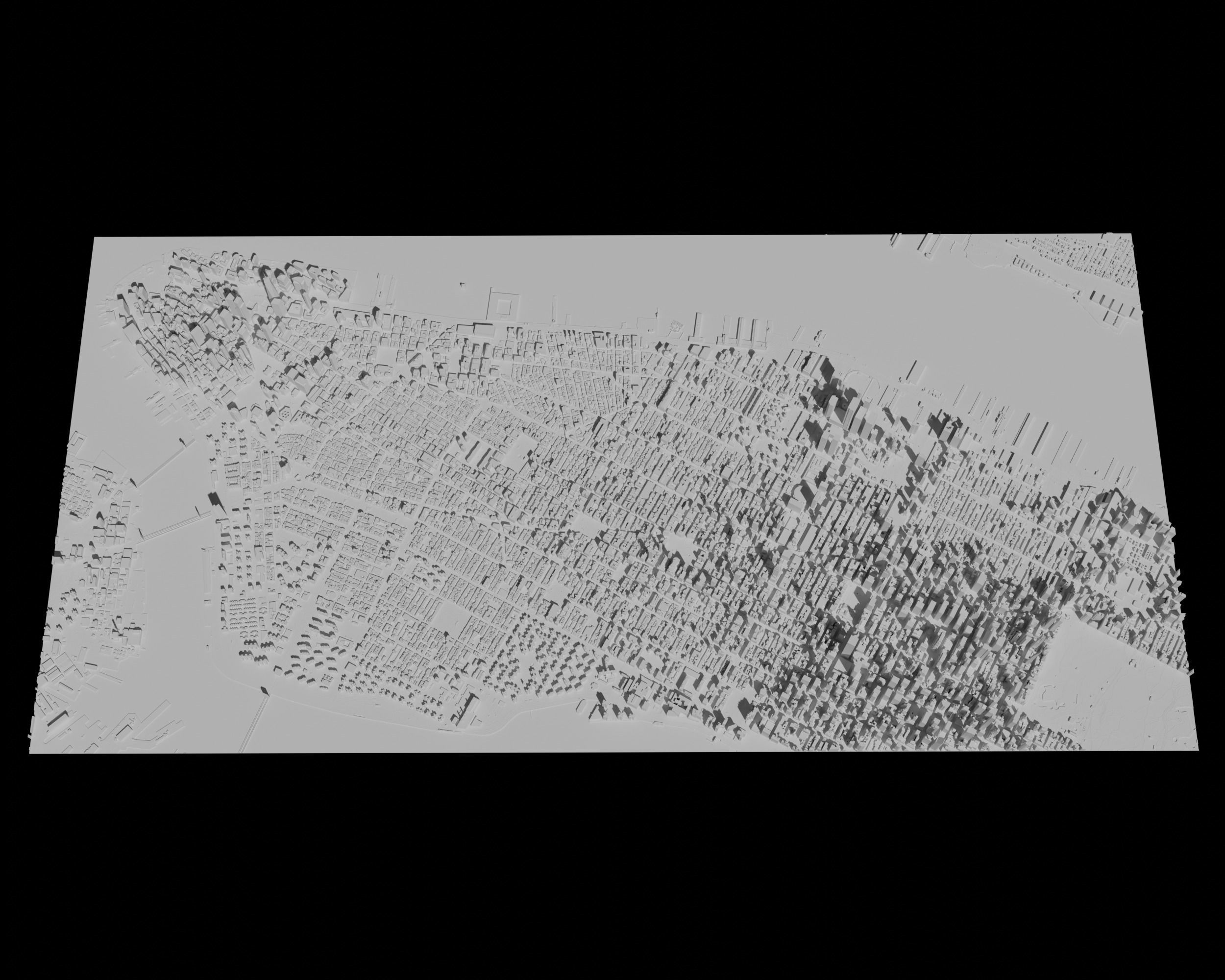 Manhattan 3D Printing stl file 3D Model of New York City 3D model 3D ...