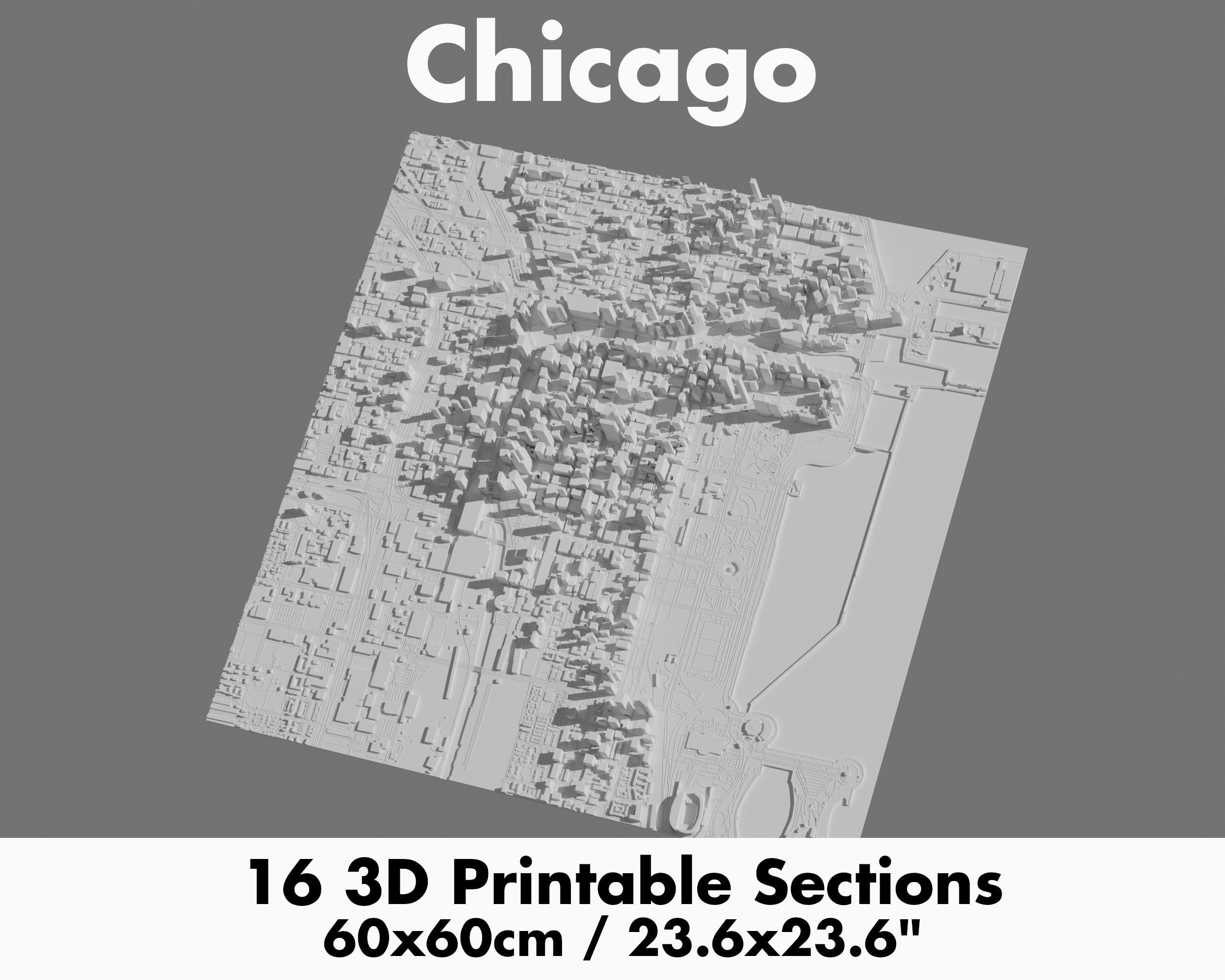 Chicago 3D Printing stl file 3D Model of Chicago 3D model 3D printable | CGTrader