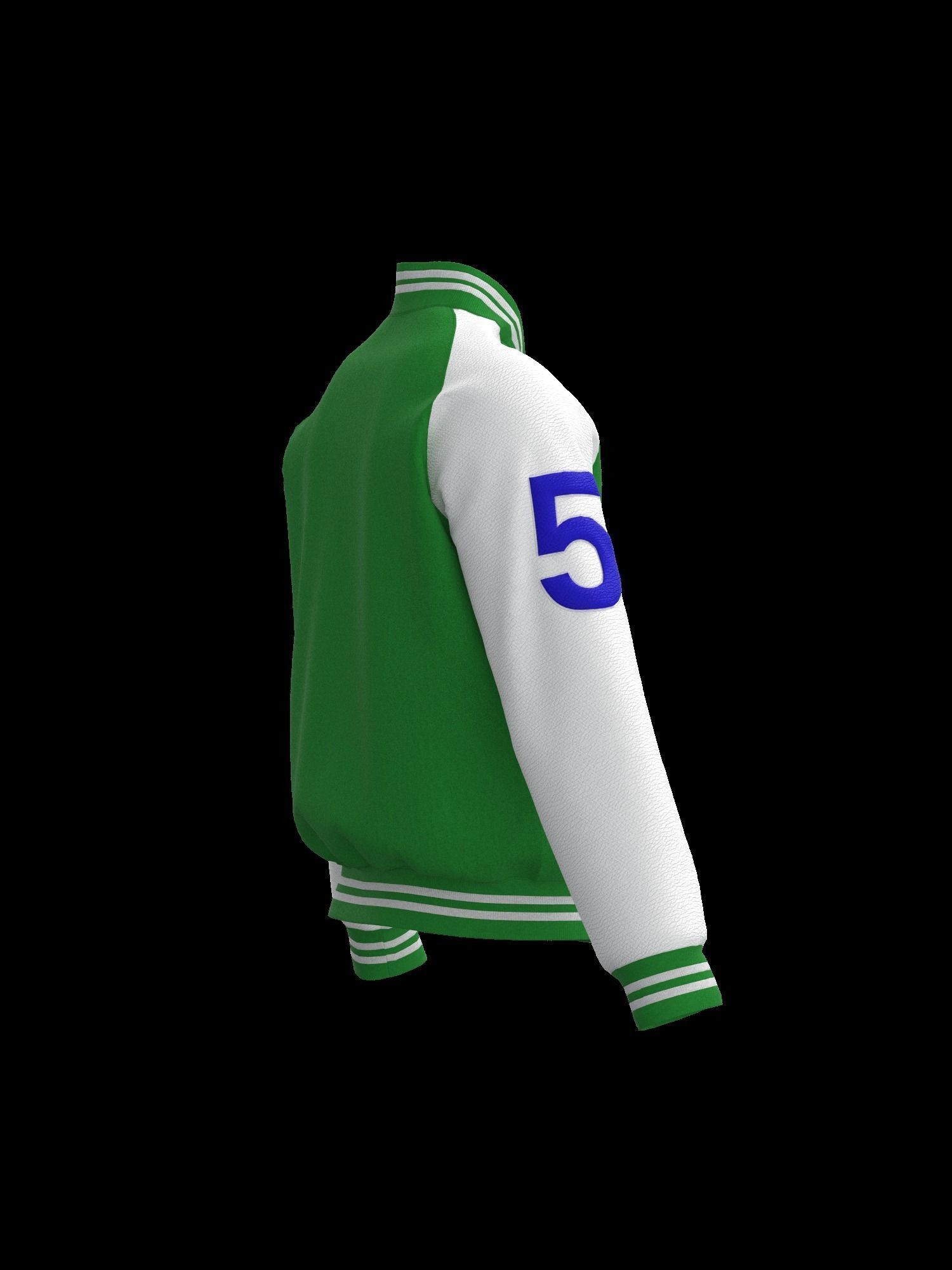 Male raglan varsity jacket 3D model animated rigged | CGTrader