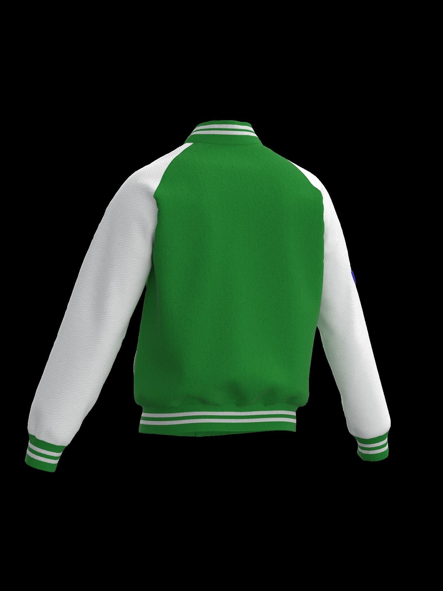 Male raglan varsity jacket 3D model animated rigged | CGTrader