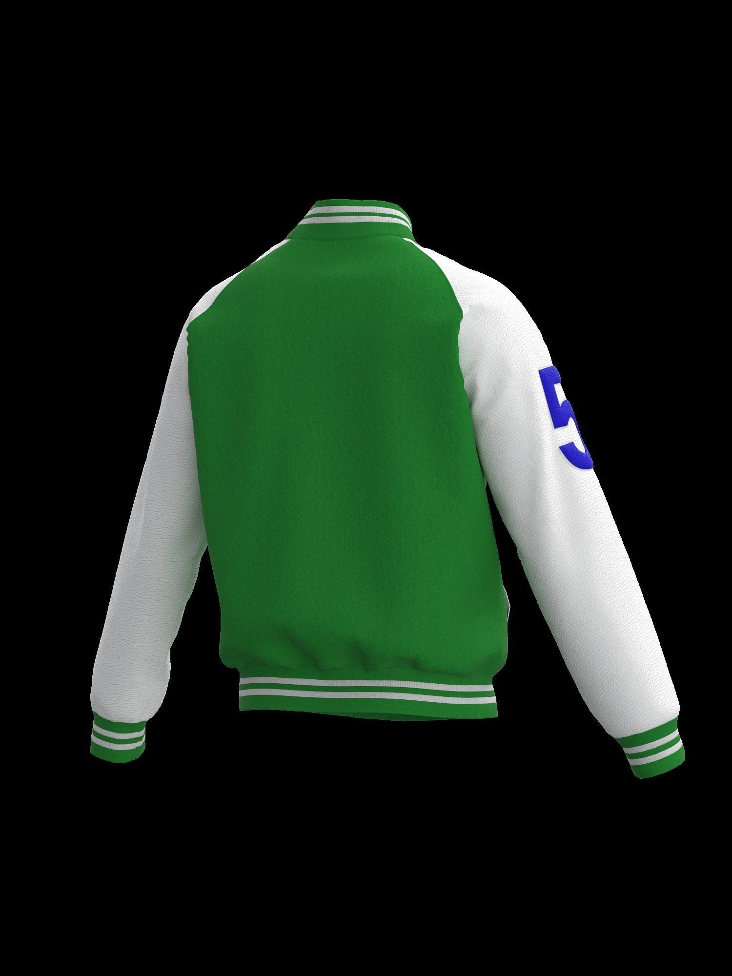 Male raglan varsity jacket 3D model animated rigged | CGTrader
