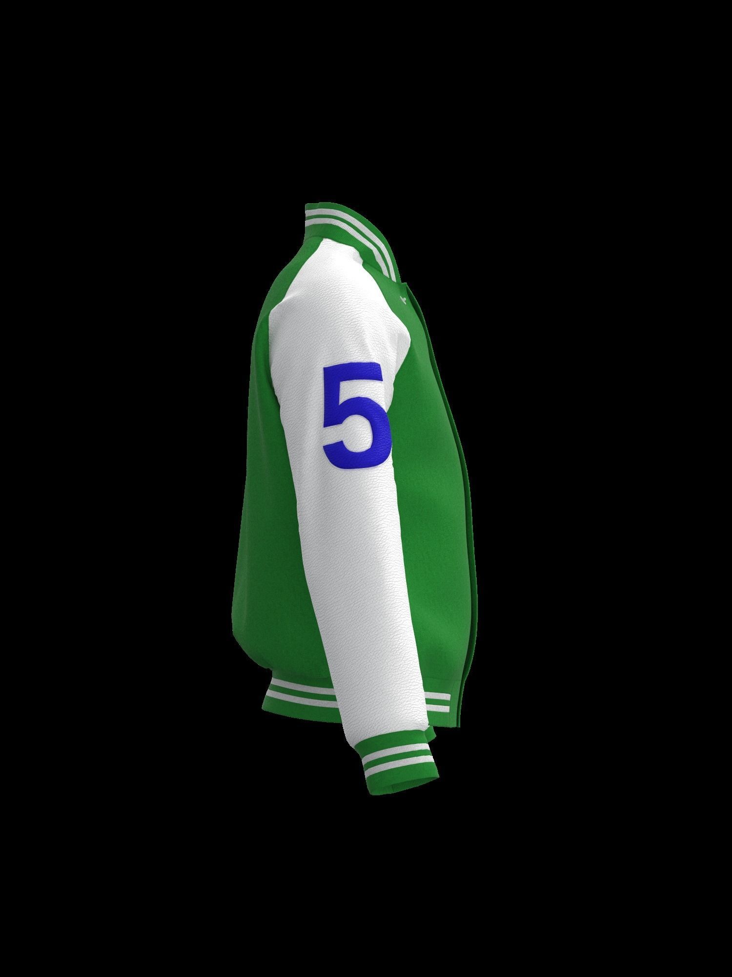 Male raglan varsity jacket 3D model animated rigged | CGTrader