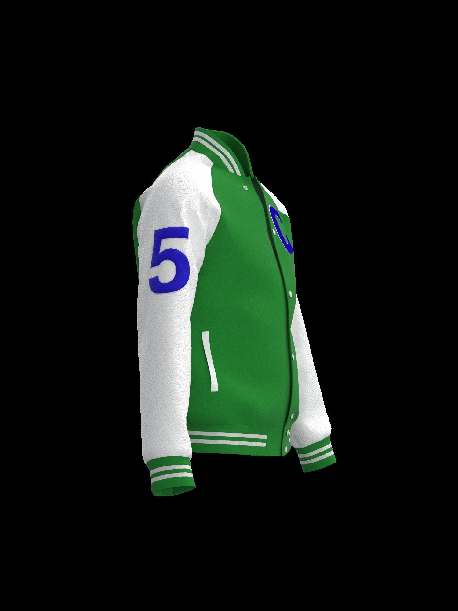 Male raglan varsity jacket 3D model animated rigged | CGTrader