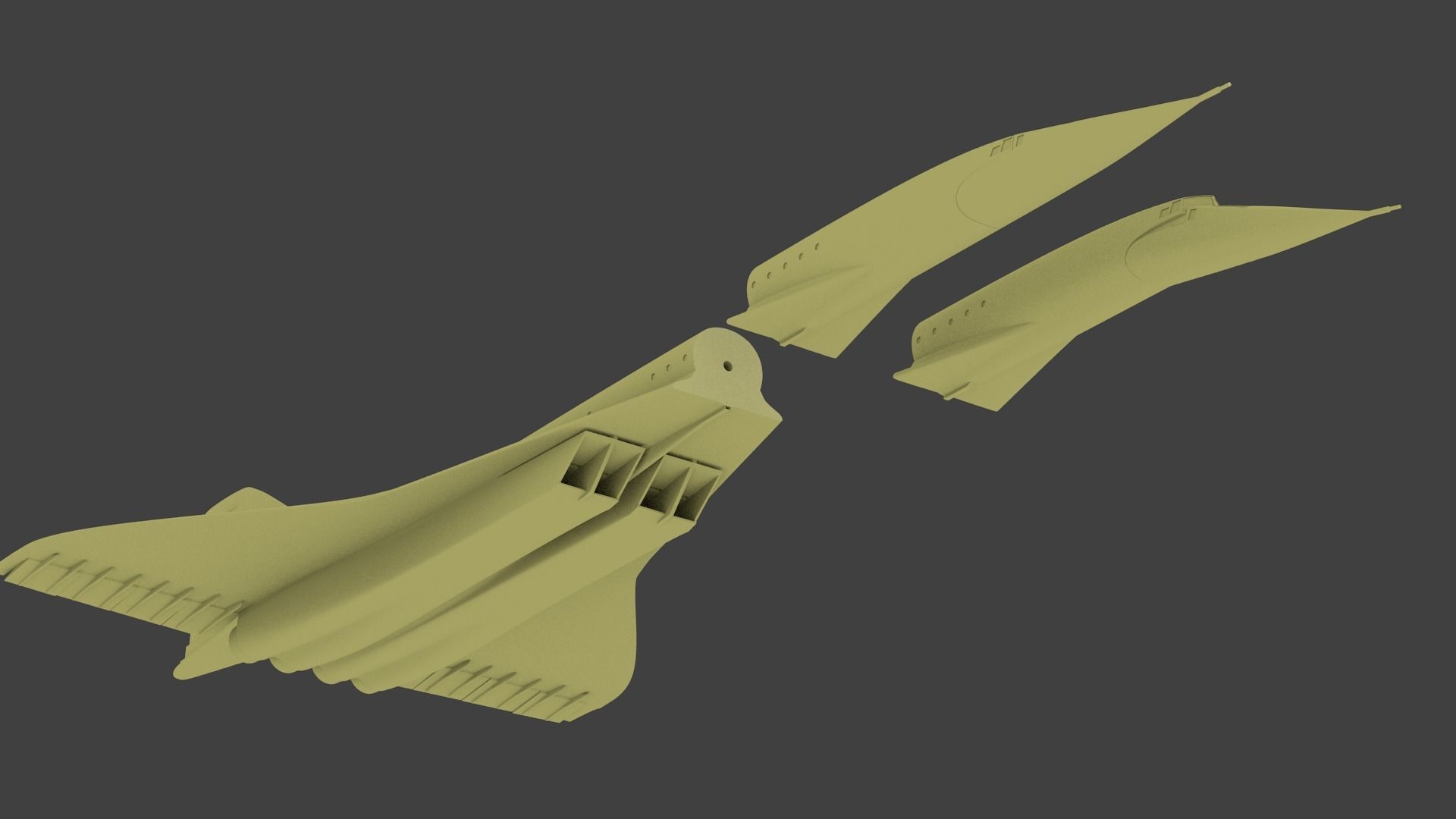 tu-144 prototype sst CCCP-68001 3D model 3D printable | CGTrader