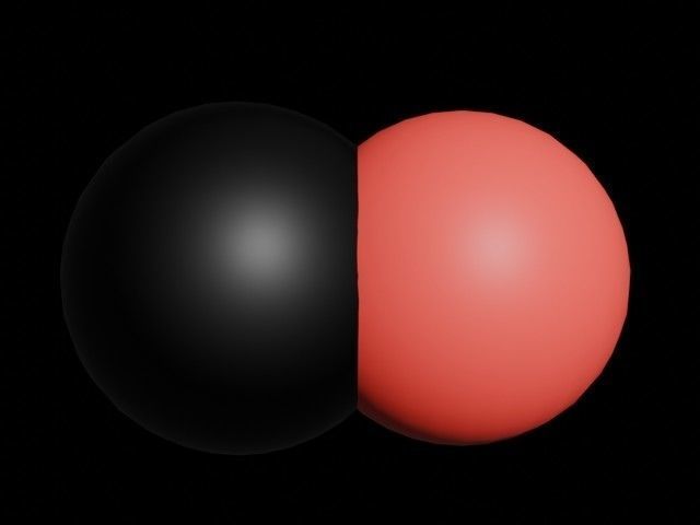 Carbon dioxide and carbon monoxide 3D molecular models free VR / AR ...