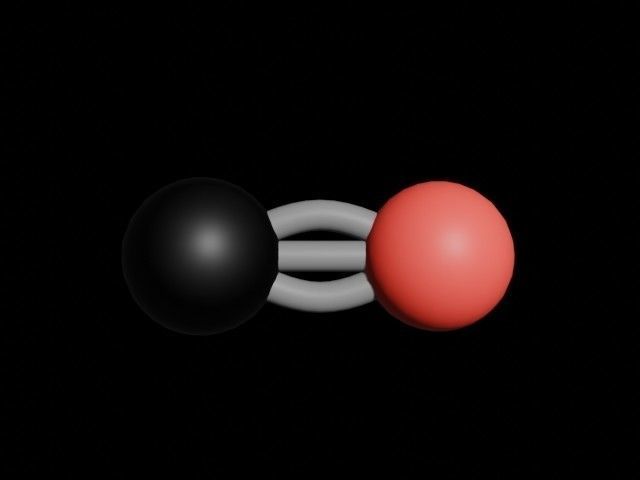 Carbon dioxide and carbon monoxide 3D molecular models free VR / AR ...