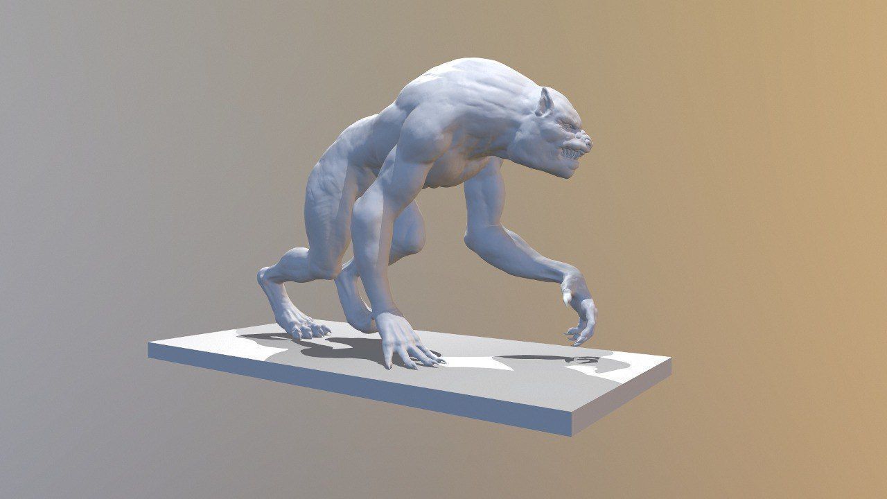 Realistic Werewolf 3D model 3D printable | CGTrader