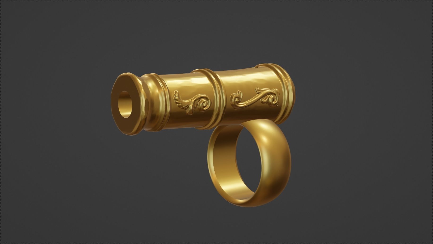 Printable ready working Cannon ring 3D model 3D printable | CGTrader