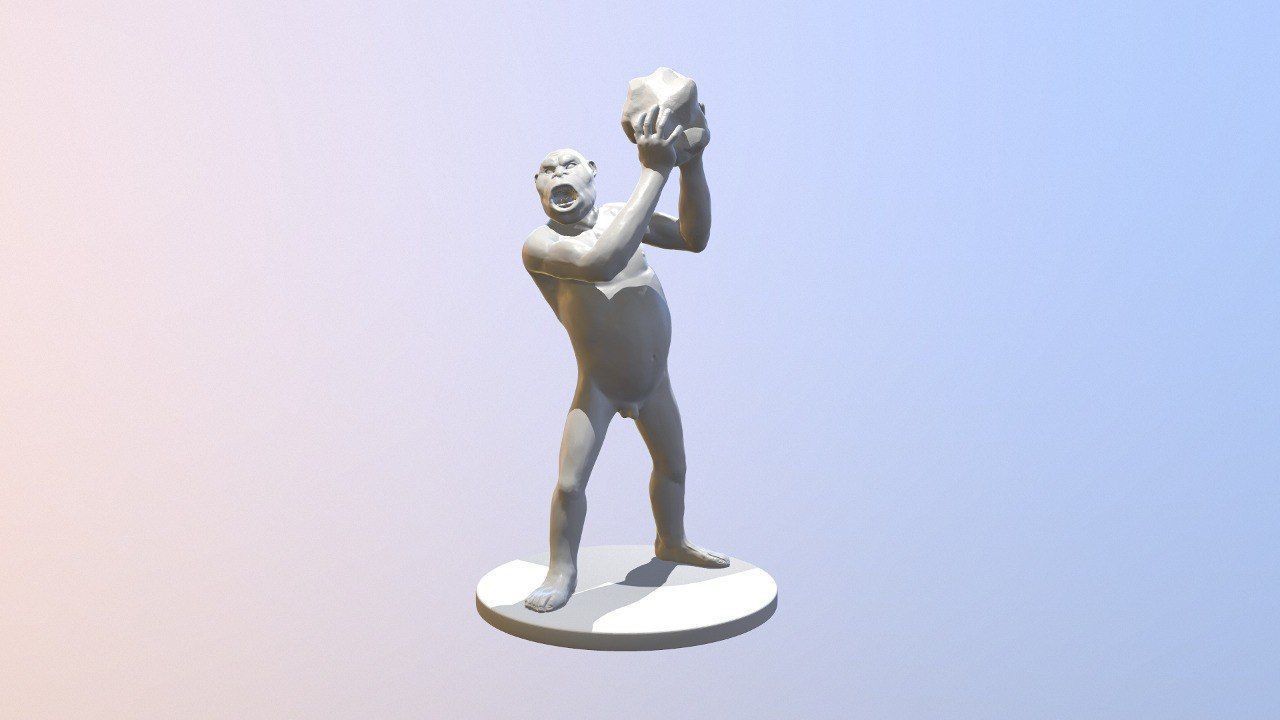 Australopithecus male figurine 3D model 3D printable | CGTrader