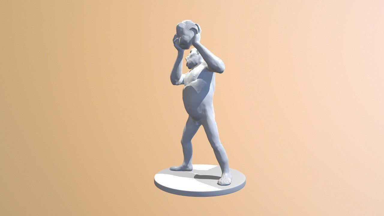 Australopithecus male figurine 3D model 3D printable | CGTrader