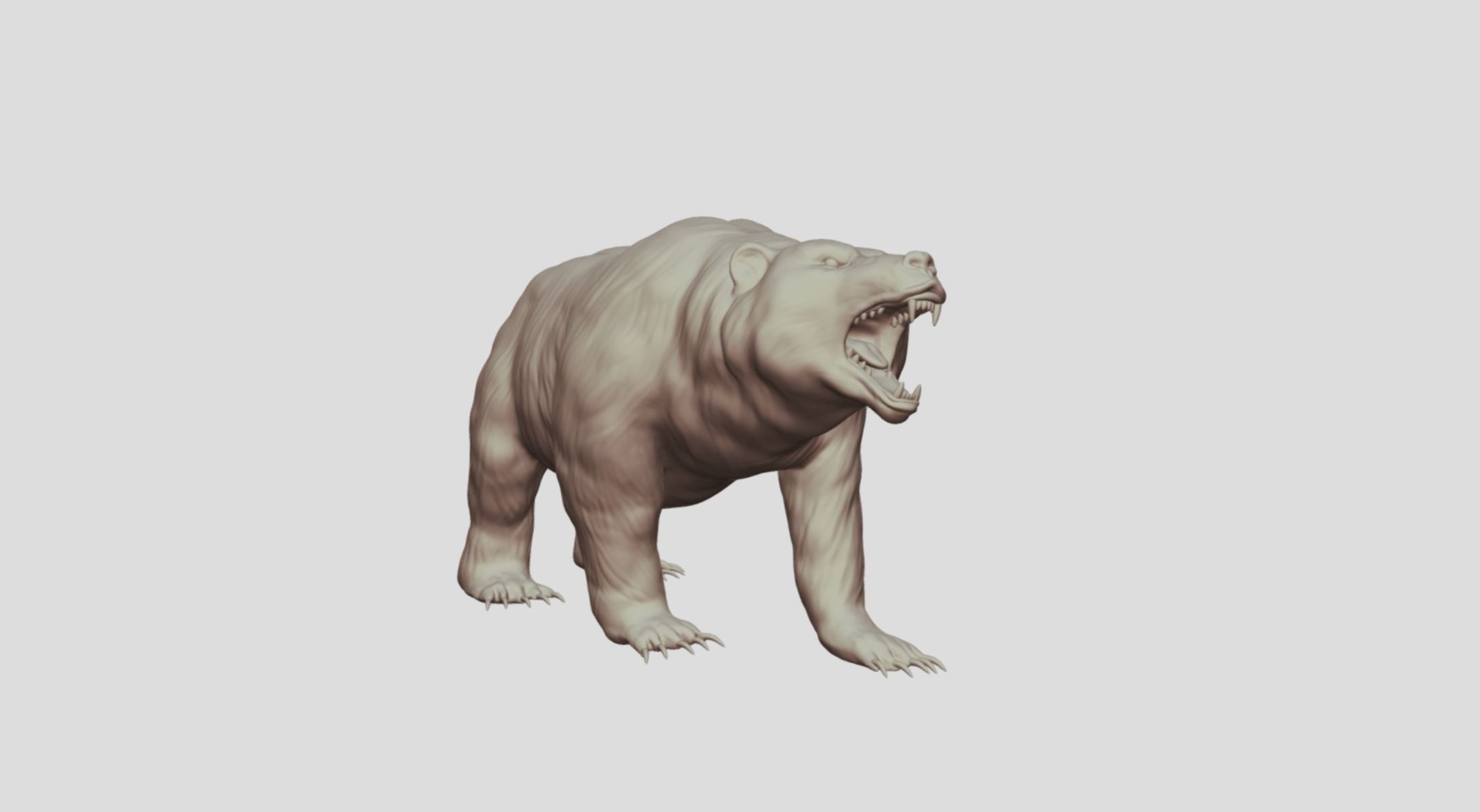 Growling Grizzly Bear free 3D model 3D printable | CGTrader