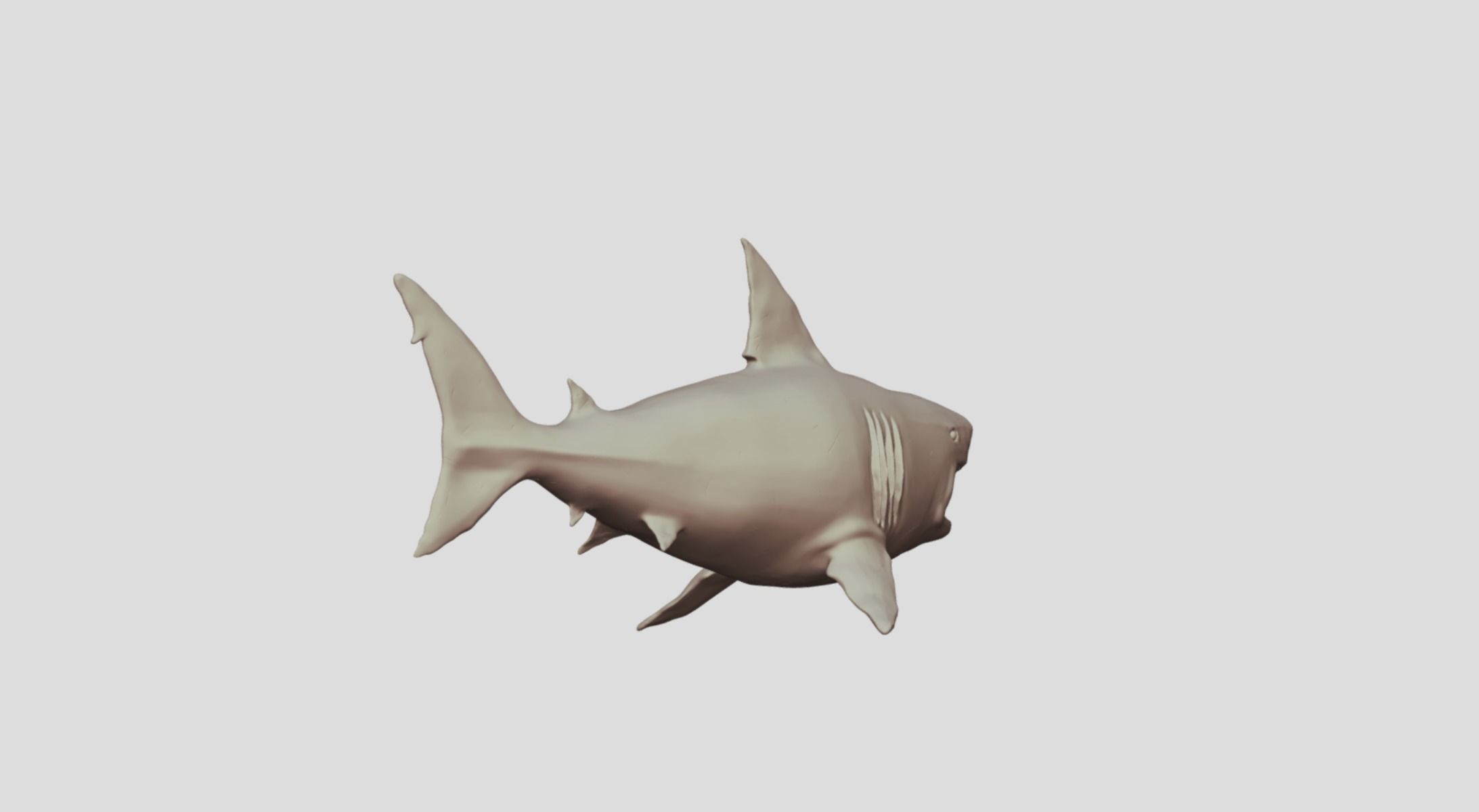 Simplistic Great White Shark free 3D model 3D printable | CGTrader