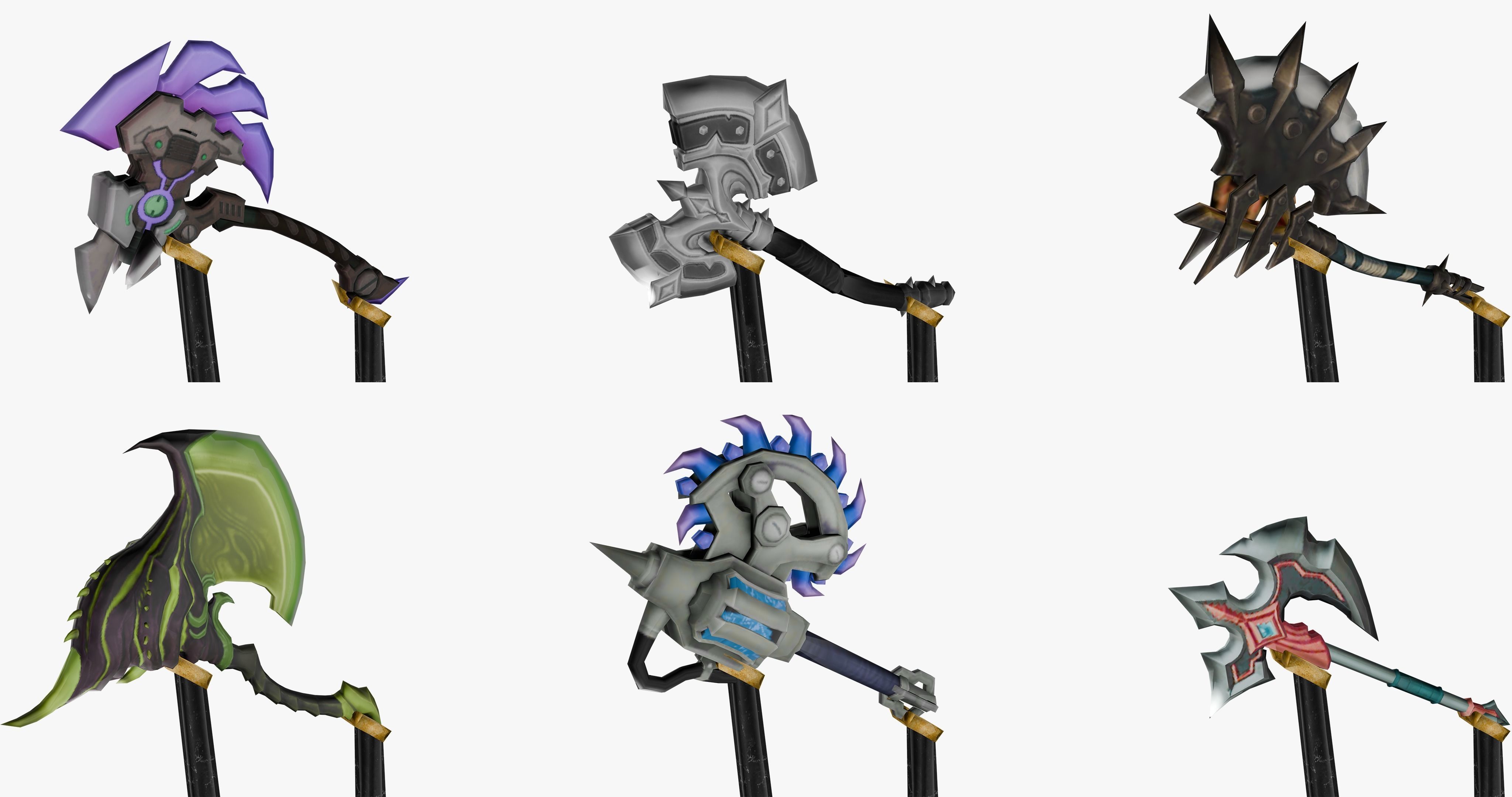 3D model 20 STYLIZED AXE MODELS PACK 1 - LOW POLY VR / AR / low-poly ...