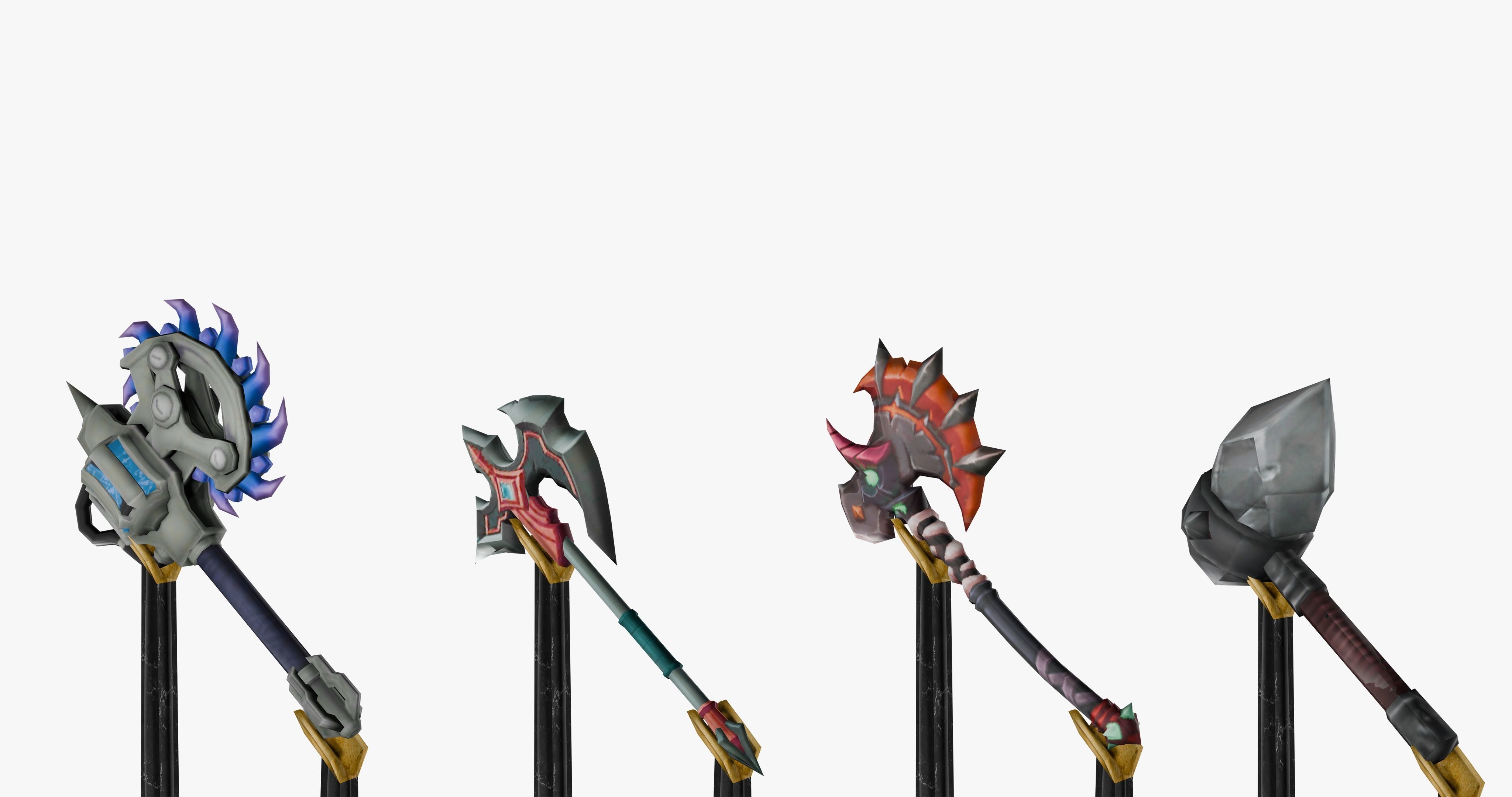 3D model 20 STYLIZED AXE MODELS PACK 1 - LOW POLY VR / AR / low-poly ...