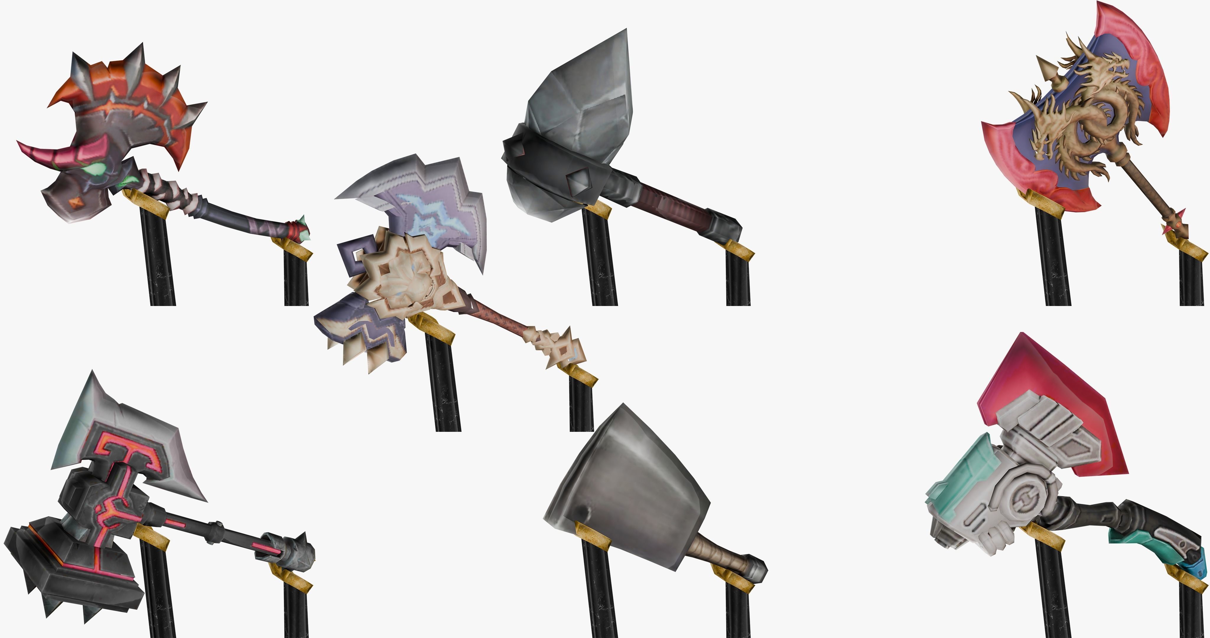 3D model 20 STYLIZED AXE MODELS PACK 1 - LOW POLY VR / AR / low-poly ...