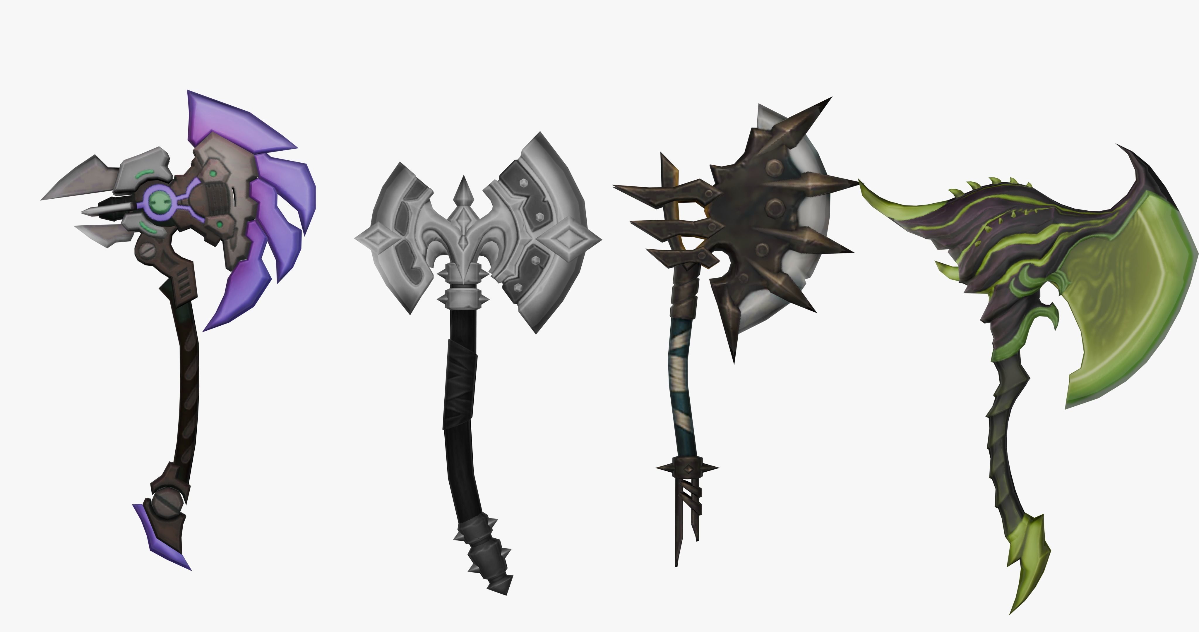 3D model 20 STYLIZED AXE MODELS PACK 1 - LOW POLY VR / AR / low-poly ...