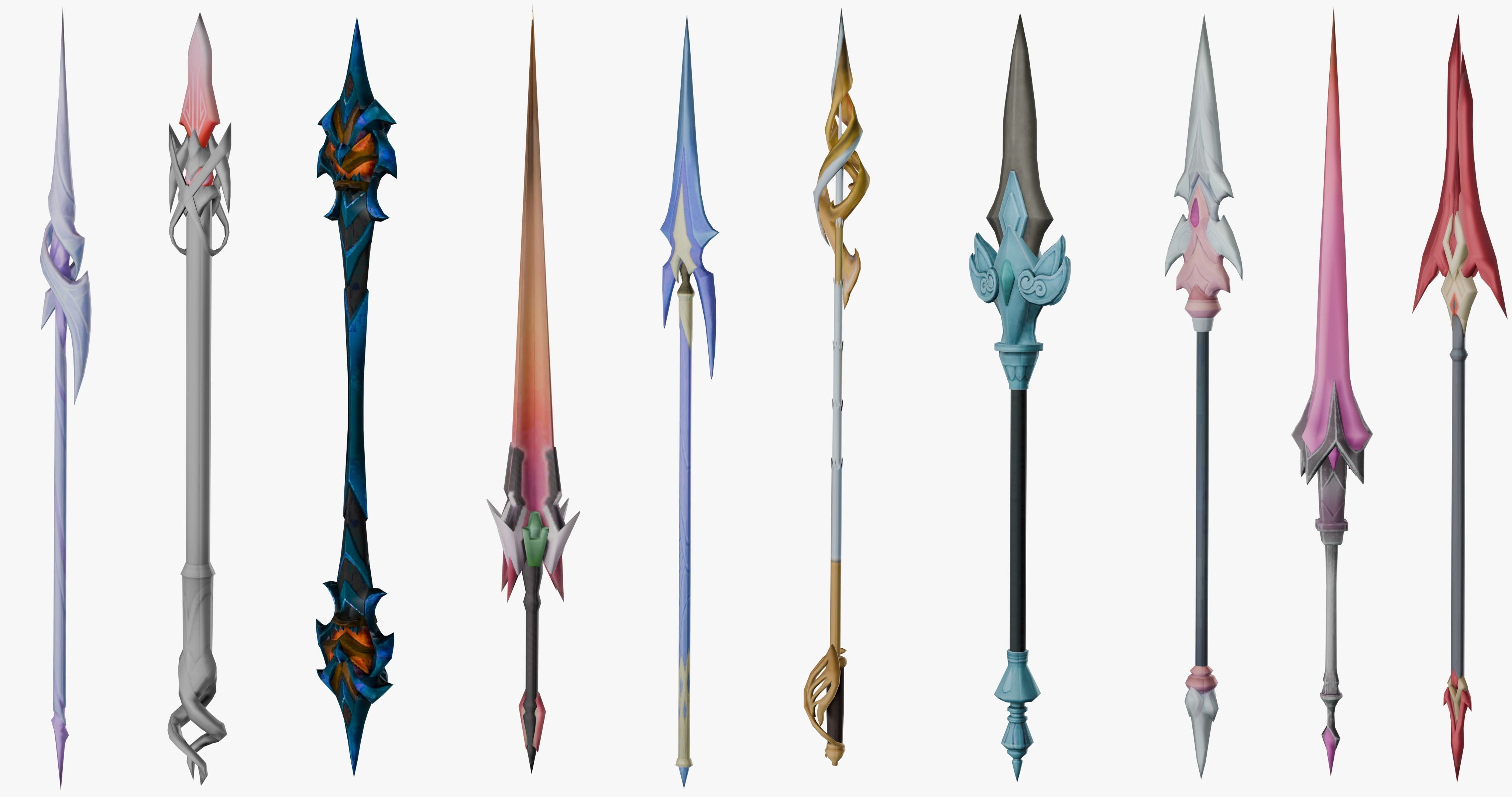 3D model 20 STYLIZED SPEAR MODELS PACK 1 - LOW POLY VR / AR / low-poly ...