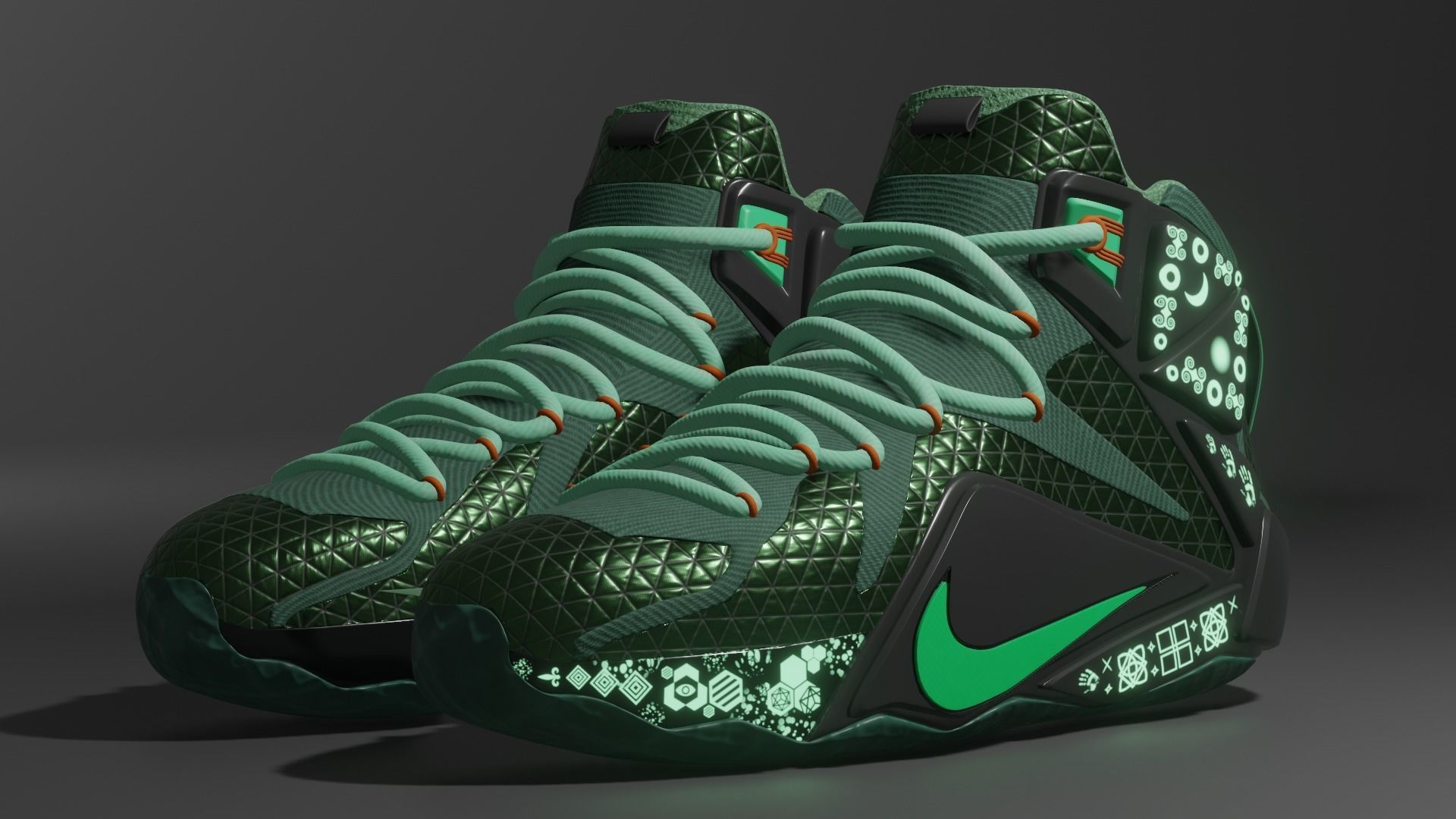 Nike Lebron green punk 3D model | CGTrader