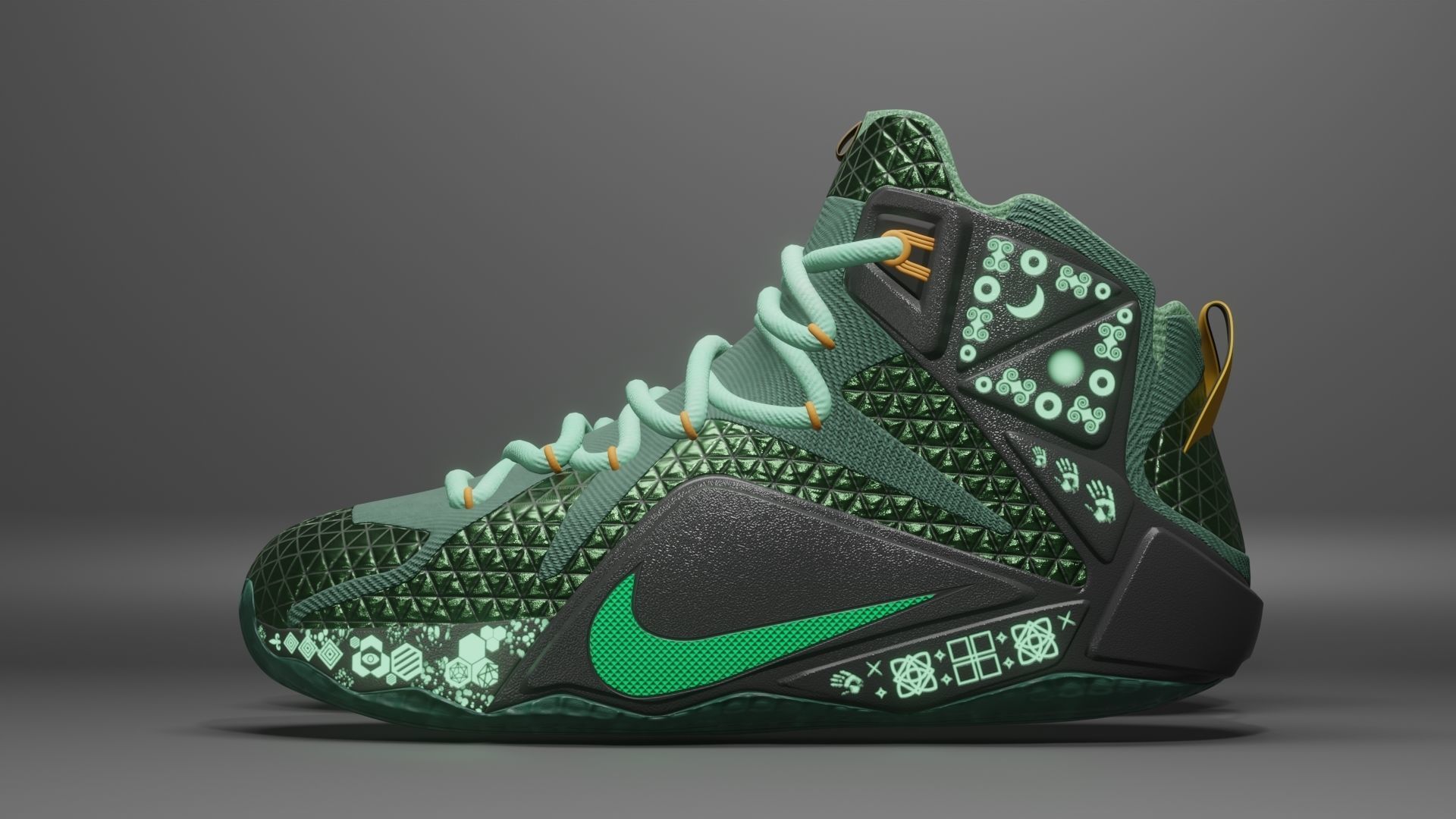 Nike Lebron green punk 3D model | CGTrader