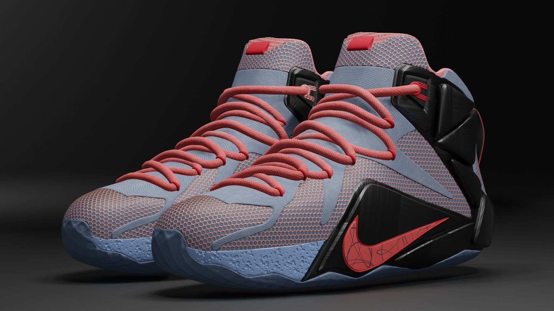 Nike Lebron pink orange 3D model | CGTrader