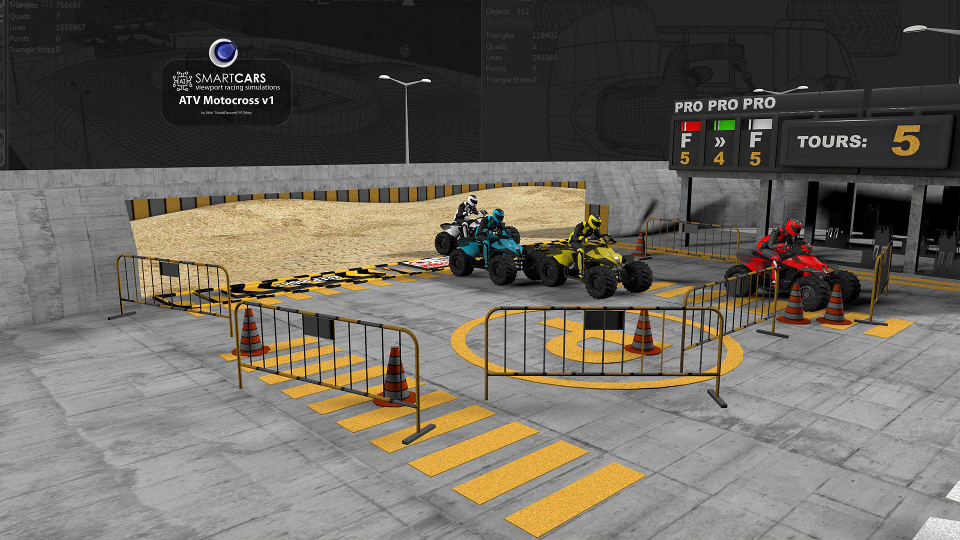 SMARTCARS AI ATV Motocross Simulations v1 3D model animated rigged ...