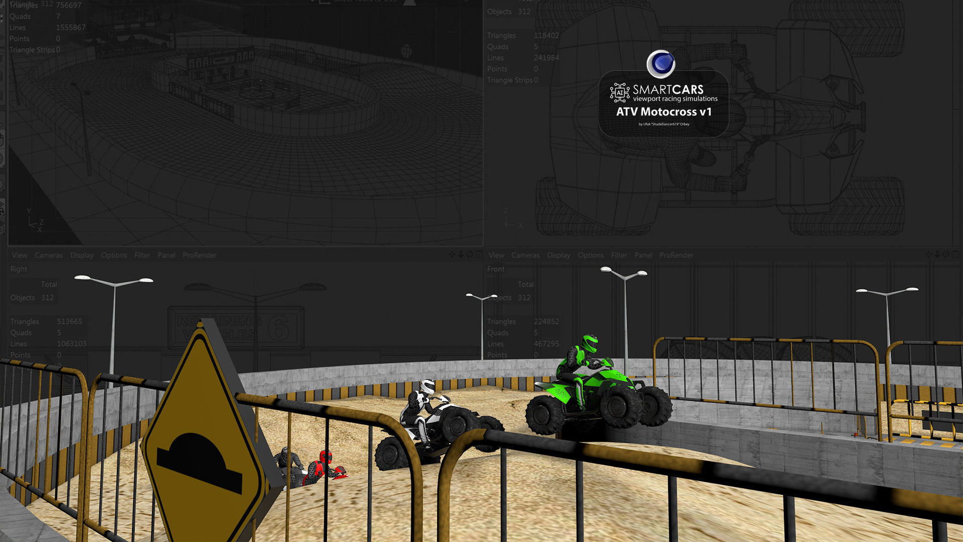 SMARTCARS AI ATV Motocross Simulations v1 3D model animated rigged ...