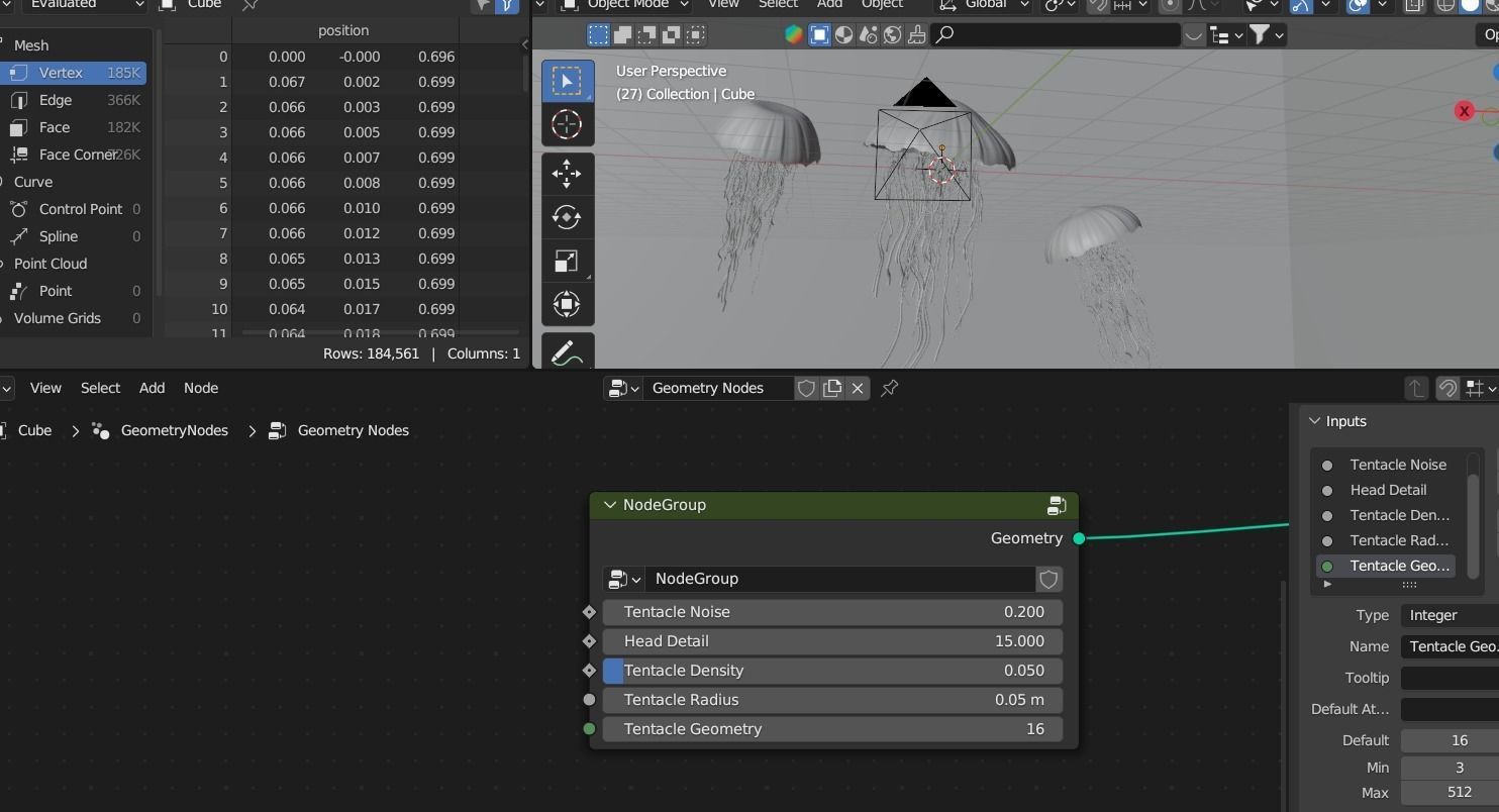Jellyfish Geometry Nodes 3D model | CGTrader