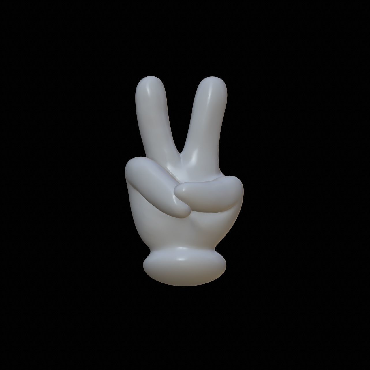 Peace sign hand for Mickey Mouse and Bugs Bunny 3D model | CGTrader
