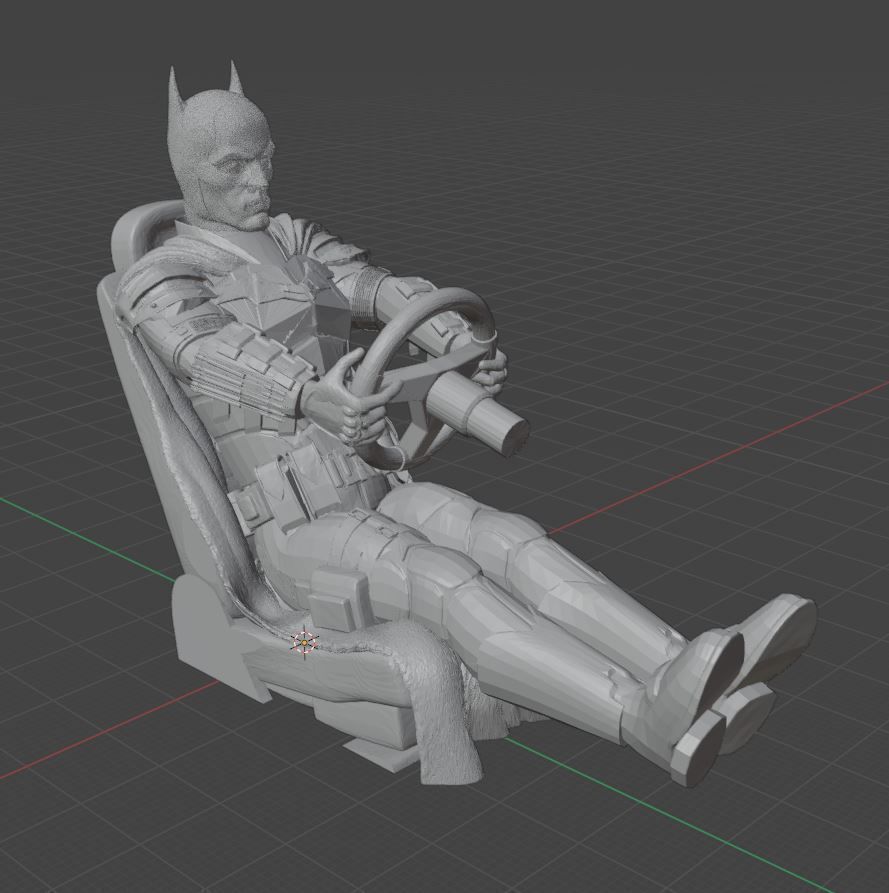The Batman Driving Figure Scale Suits The Bandai Batmobile Kit 3D model ...