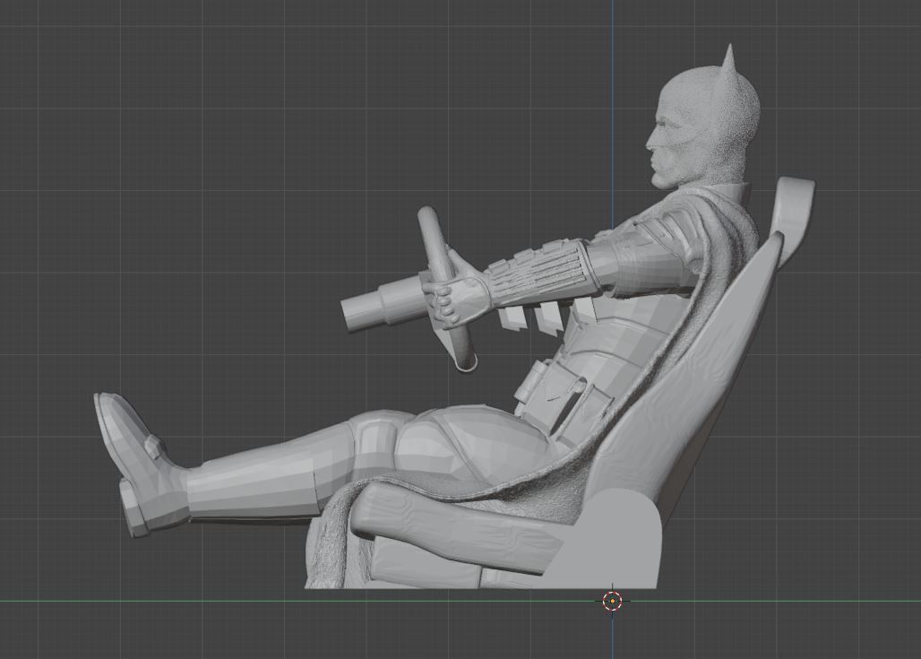 The Batman Driving Figure Scale Suits The Bandai Batmobile Kit 3D model ...