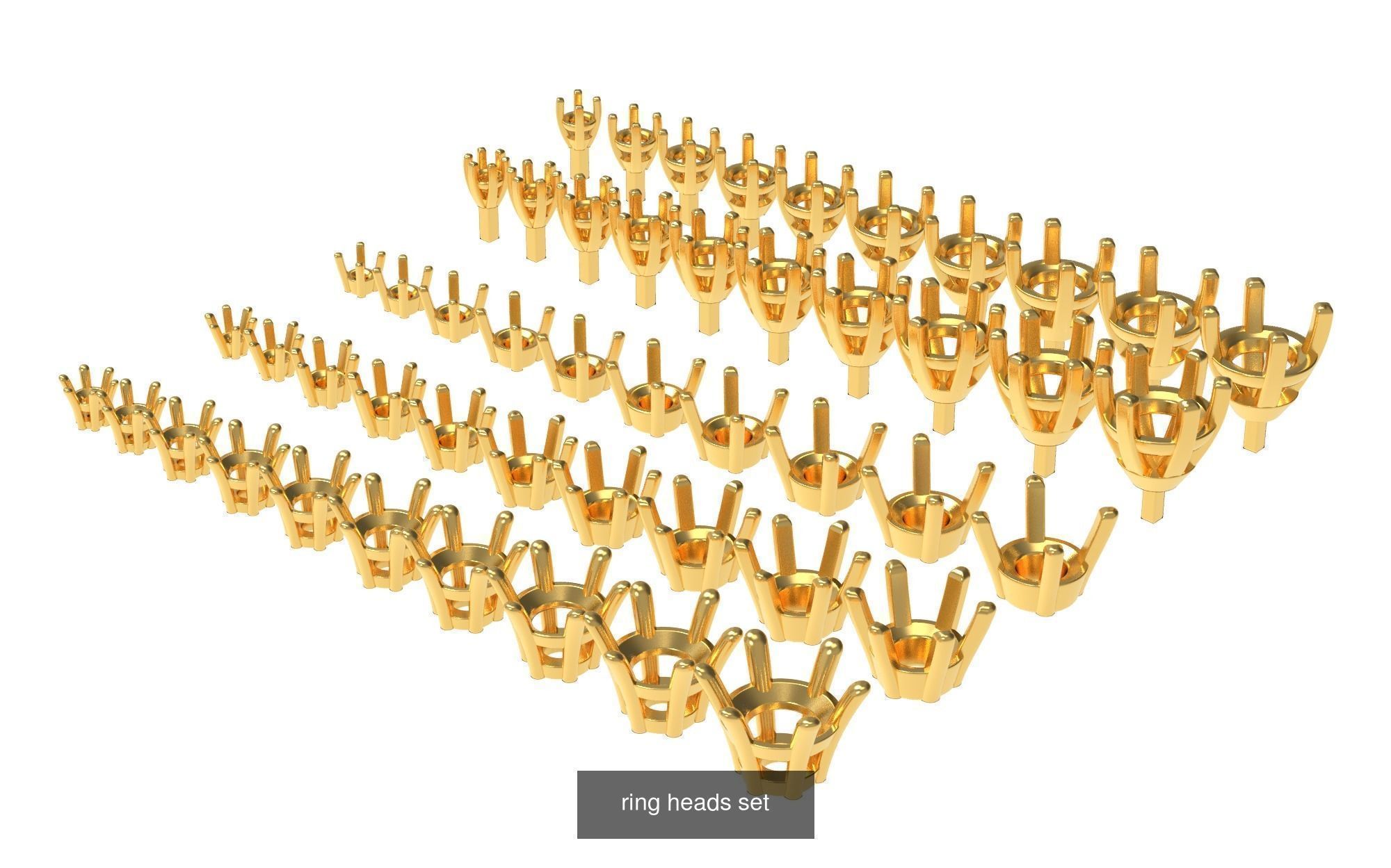Ring heads set collection 3D printable | CGTrader