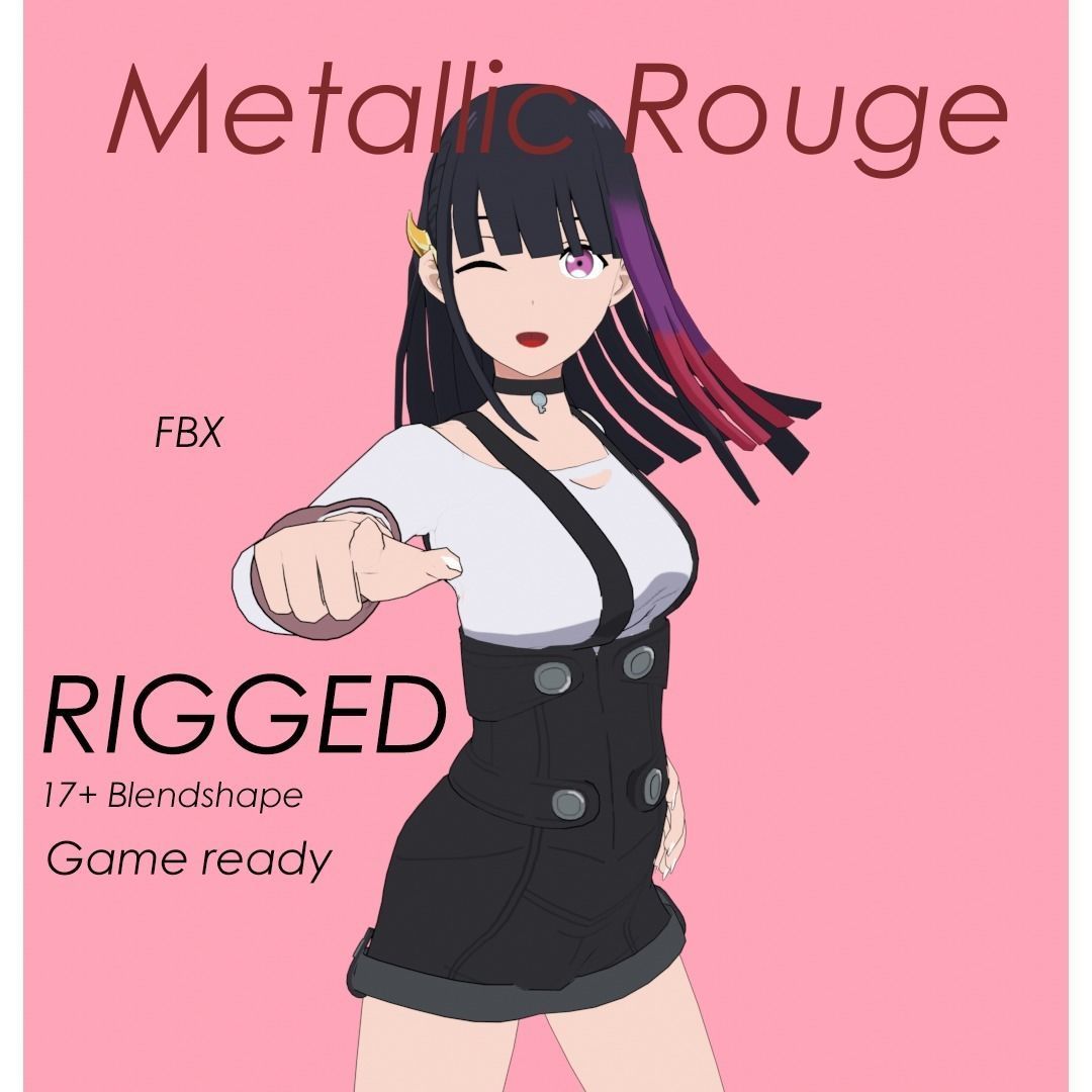 3D model RIGGED Metallic Rouge Anime 2024 VR / AR / low-poly | CGTrader