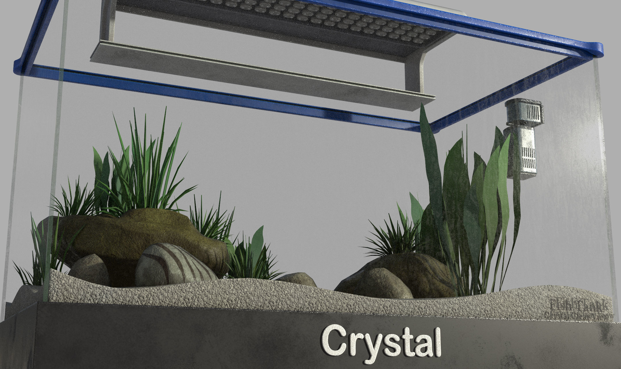 3D model Aquarium Fish Tank with LED and Filter VR / AR / low-poly ...