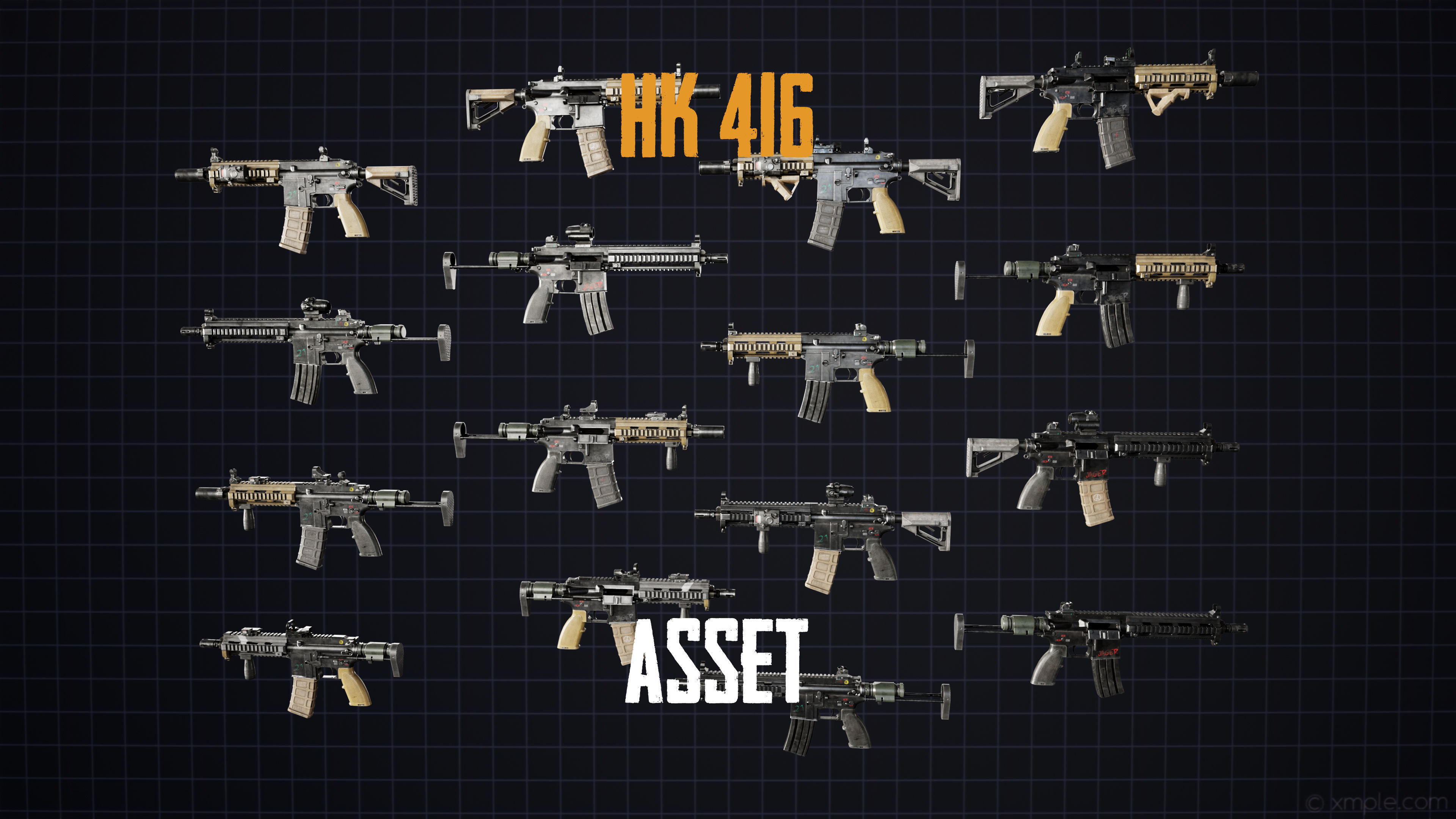 3D model HK 416 Multi Asset VR / AR / low-poly | CGTrader