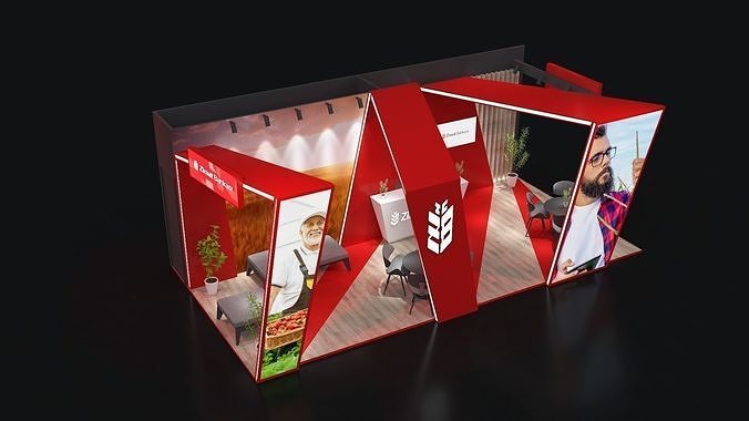 Exhibition Stand Model 3D model Three Stand Model 3D model | CGTrader