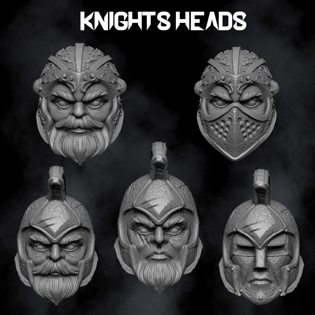 Knight Heads Set Mythic Legions 3D model 3D printable | CGTrader