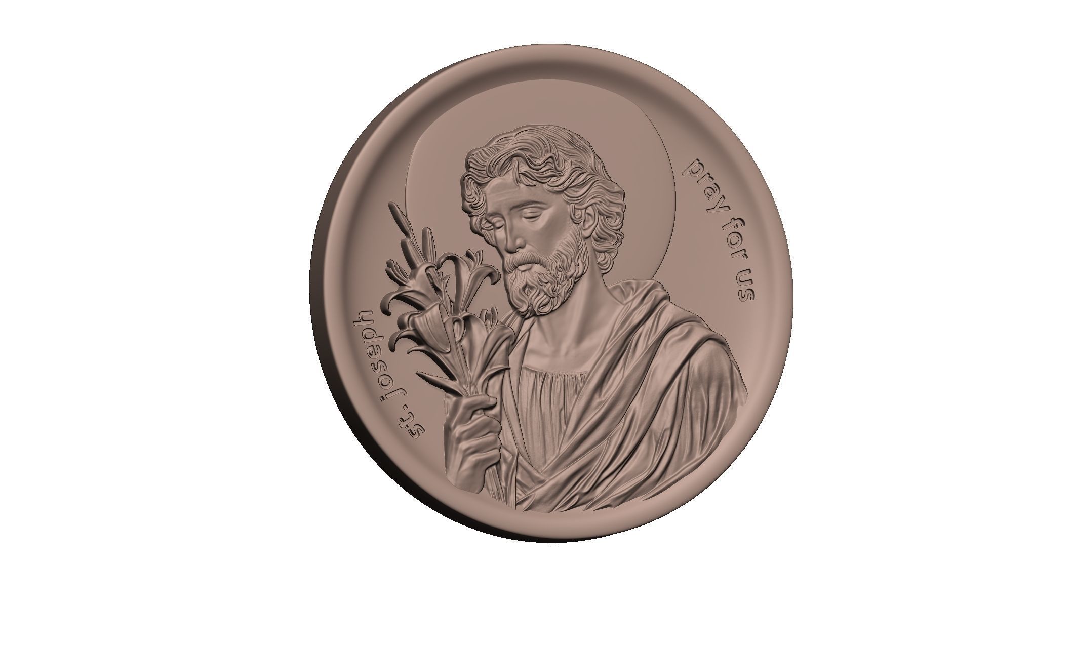 Saint Joseph Medallion 3D model 3D printable | CGTrader