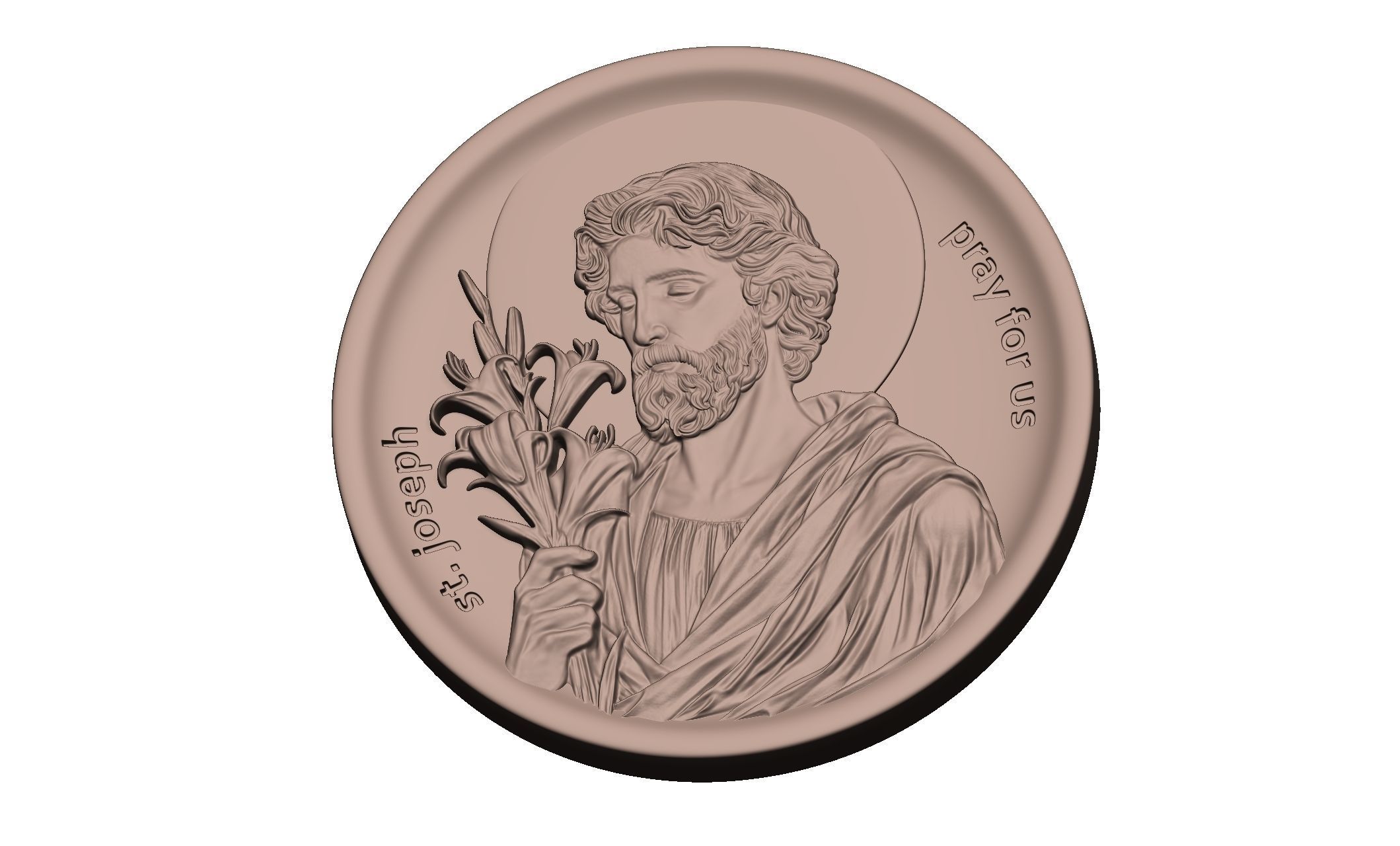Saint Joseph Medallion 3D model 3D printable | CGTrader