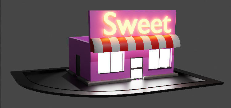 sweet shop model 3D model | CGTrader