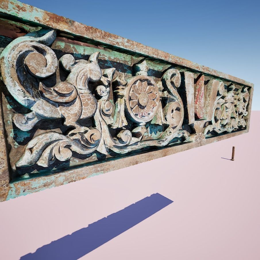 Vishu Wooden Craved Panel 3d Model 3D model | CGTrader