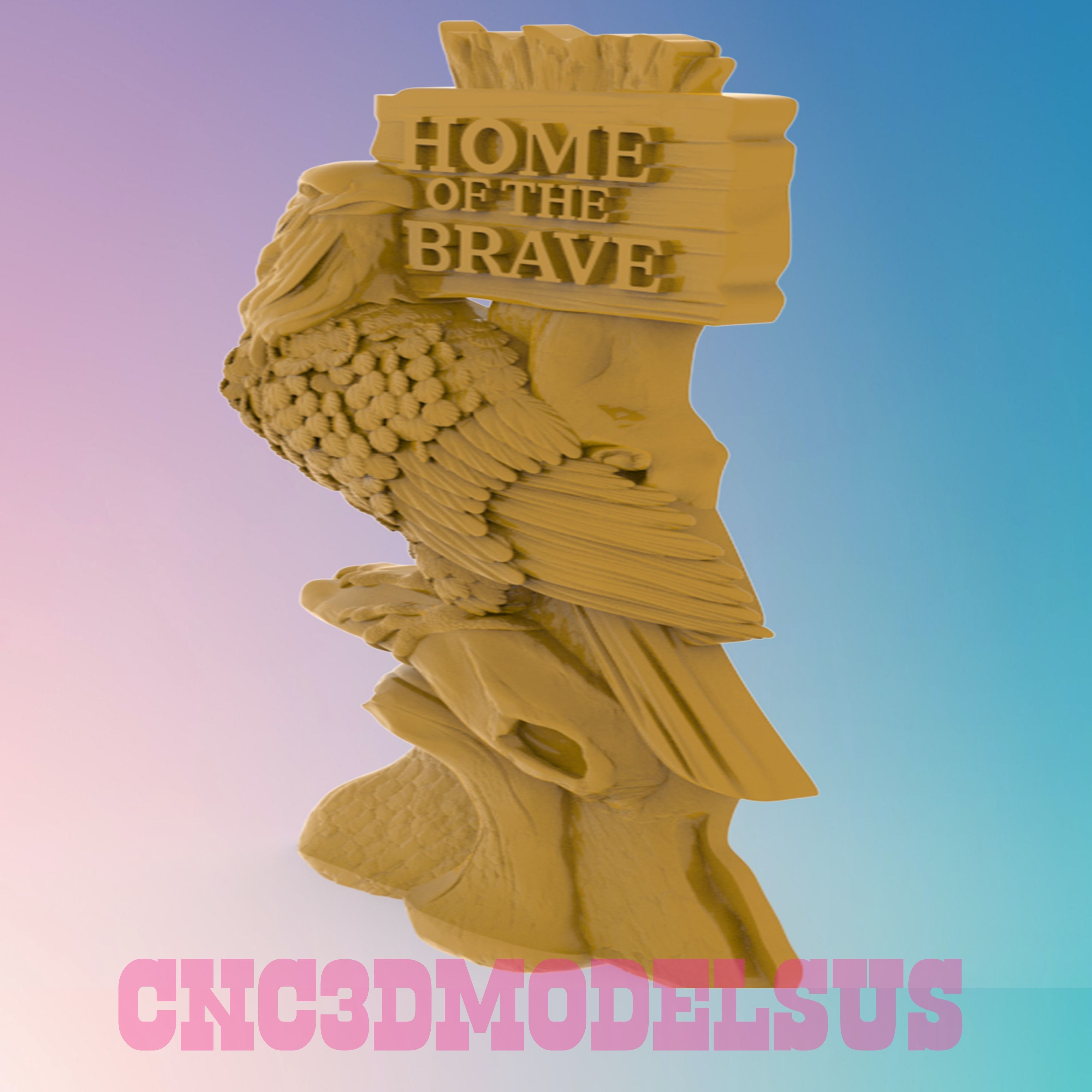 Home of the brave 3D MODEL STL FILE FOR CNC ROUTER LASER 3D model 3D ...